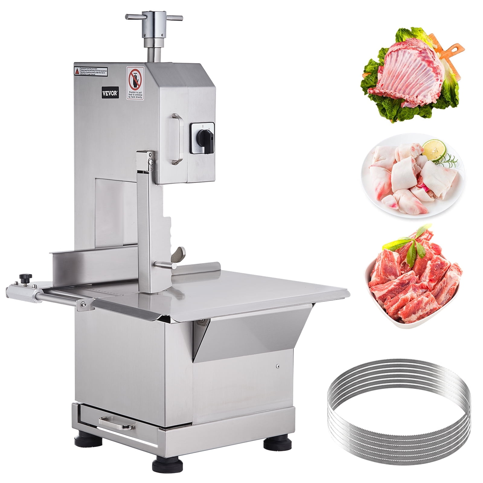VEVOR Commercial Electric Meat Bandsaw, 2200W Stainless Steel ...