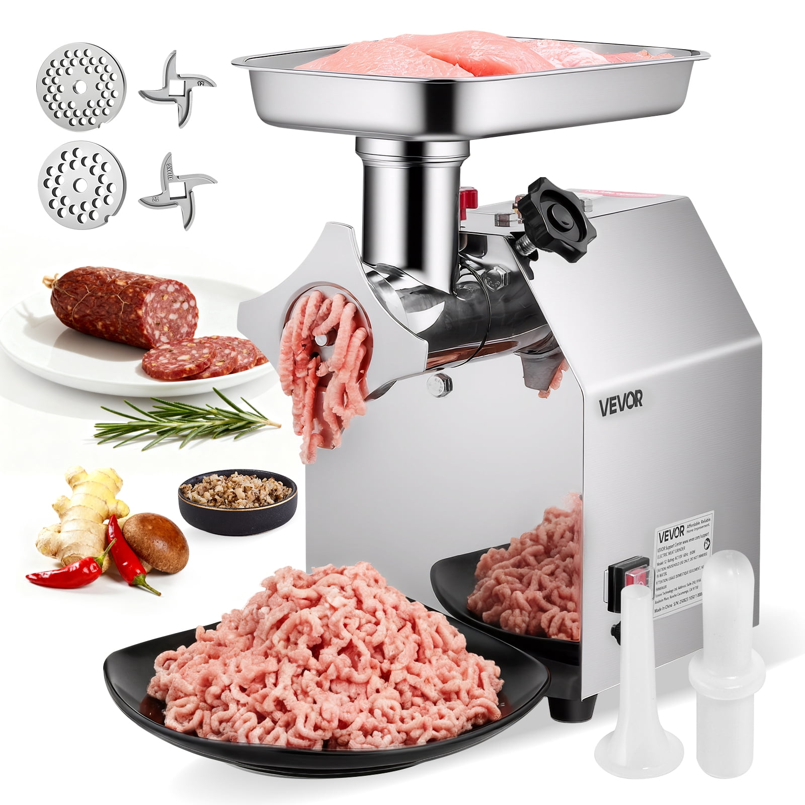 VEVOR Commercial Electric Meat Grinder, 7 lbs/min Capacity, #12 ...