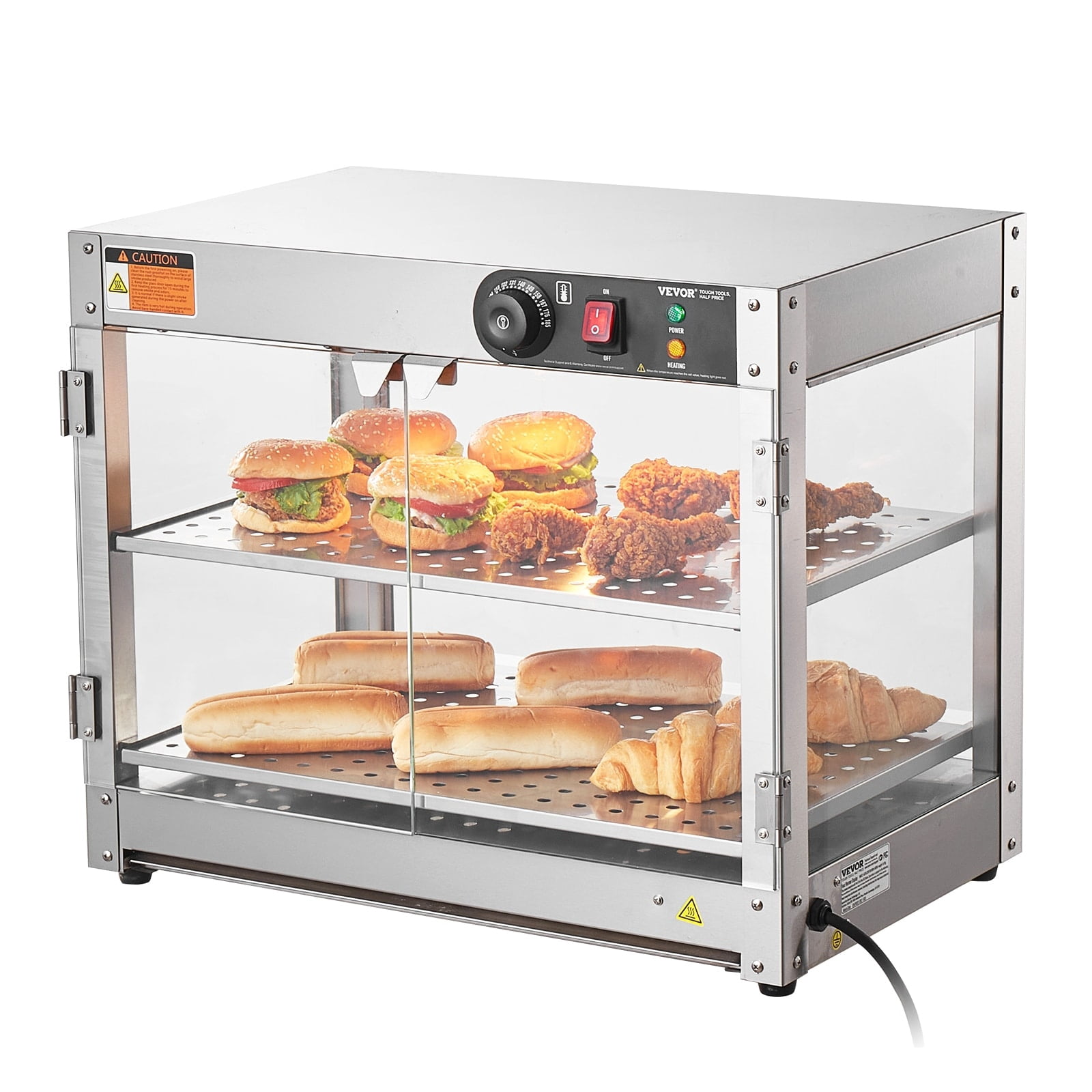 VEVOR Commercial Food Warmer Display Food Display Warmer for Hamburger ...