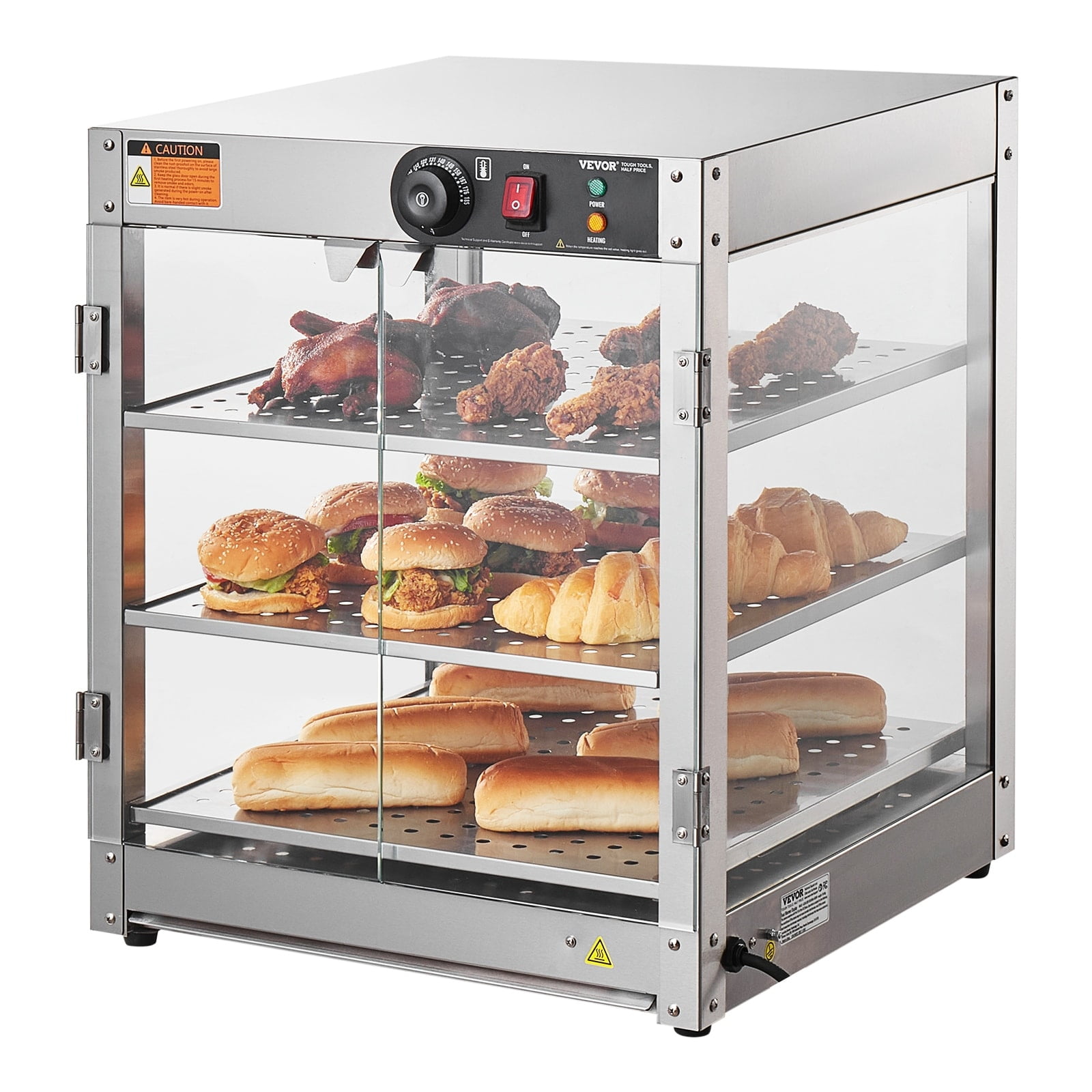 VEVOR Commercial Food Warmer Display Food Display Warmer for Hamburger ...