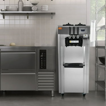 VEVOR Commercial 2350W Soft Serve Ice Cream Maker, 22-30L/H Yield, 2x6L ...