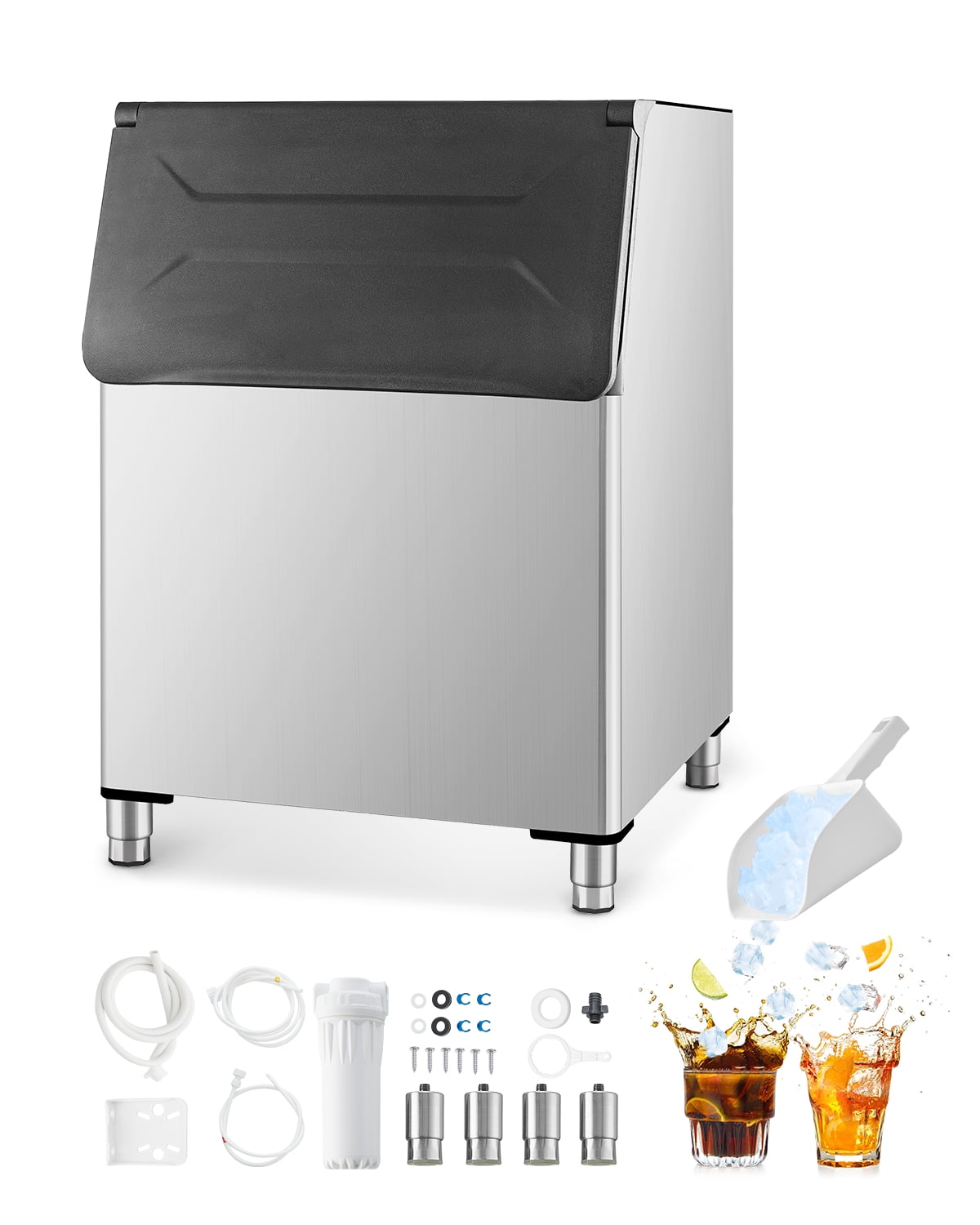 VEVOR Commercial Ice Maker Storage Bin, 500LBS Capacity Ice Bin ...