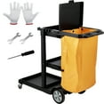 VEVOR Multipurpose Commercial Rolling Janitorial Cleaning Cart with ...