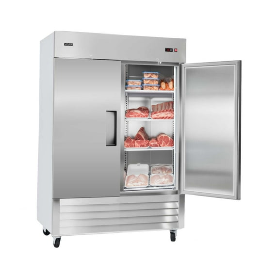 VEVOR Commercial Reach-In Freezer 54" W, 44 Cu.Ft Stainless Steel ...