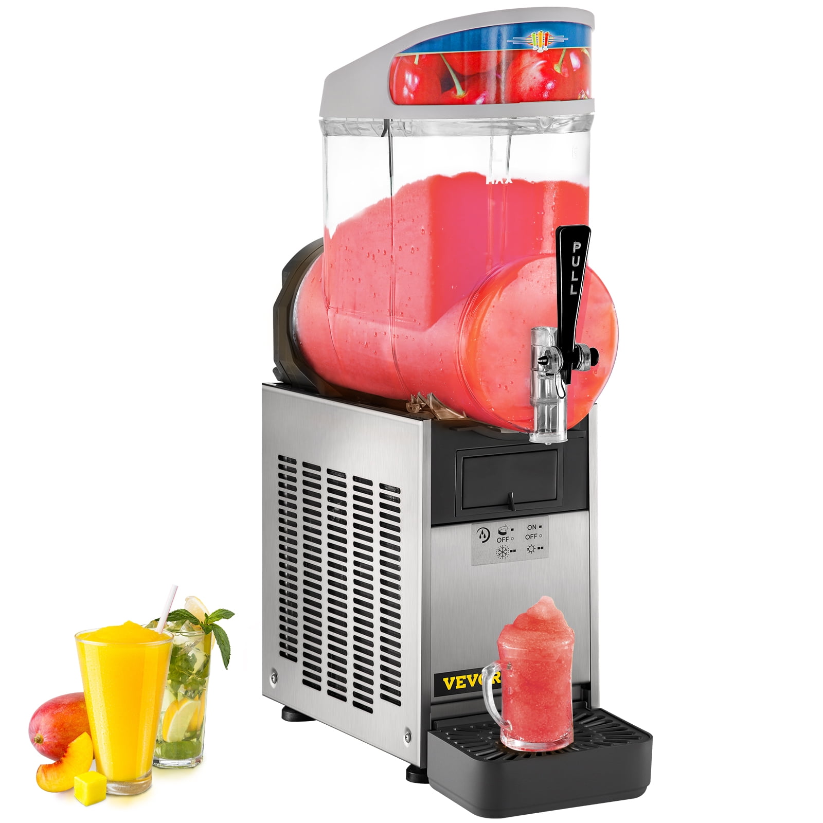 VEVOR Commercial Slushy Machine, 12L/3.2 Gallons Food-Grade PC Tank ...