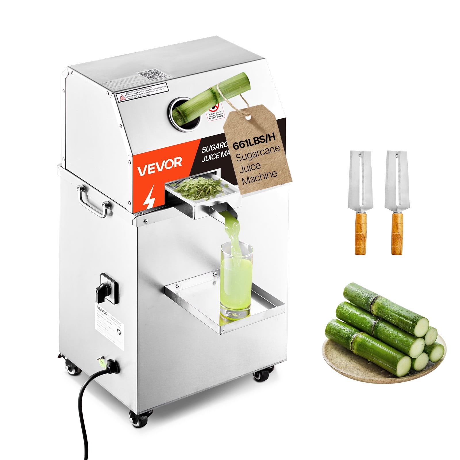 VEVOR Commercial Sugar Cane Juicer,800W Electric Sugarcane Juicer ...
