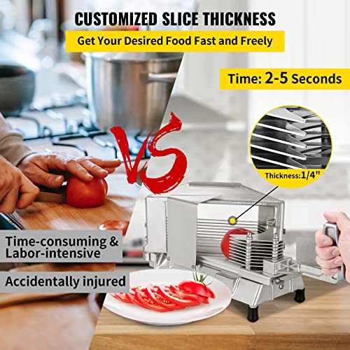 VEVOR Commercial Tomato Slicer 1/4" Heavy Duty Cutter with Built-in ...