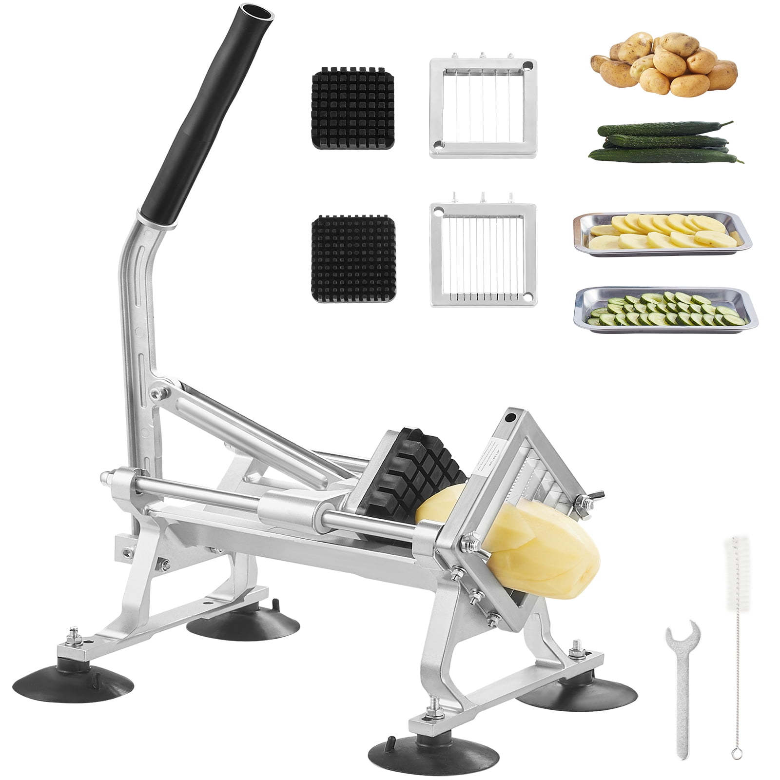 VEVOR Commercial Vegetable Slicer, 1/4"+3/8"+1/2" Fruit Slicer ...