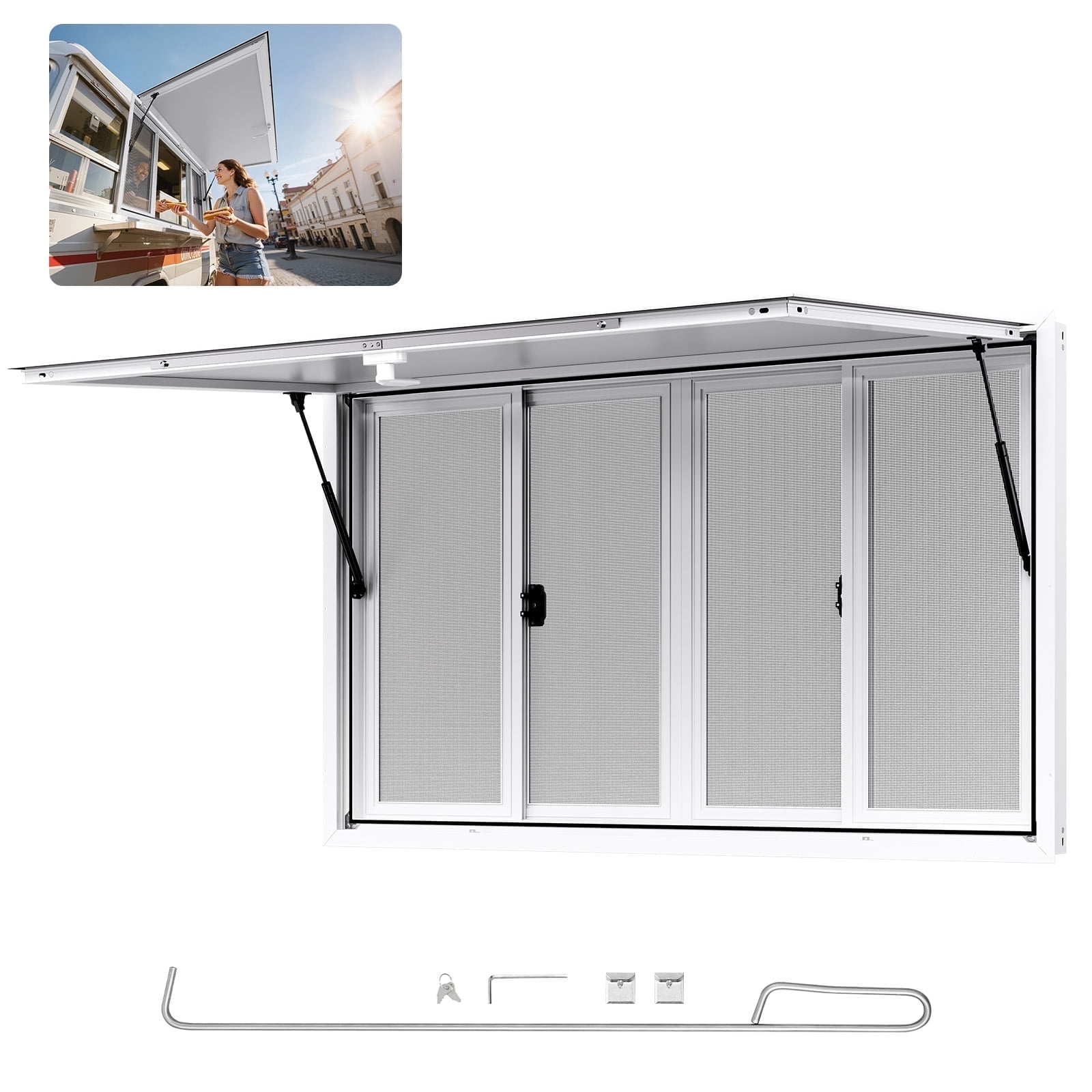 VEVOR Concession Window 60x36 in, Aluminum Alloy Service Window for ...