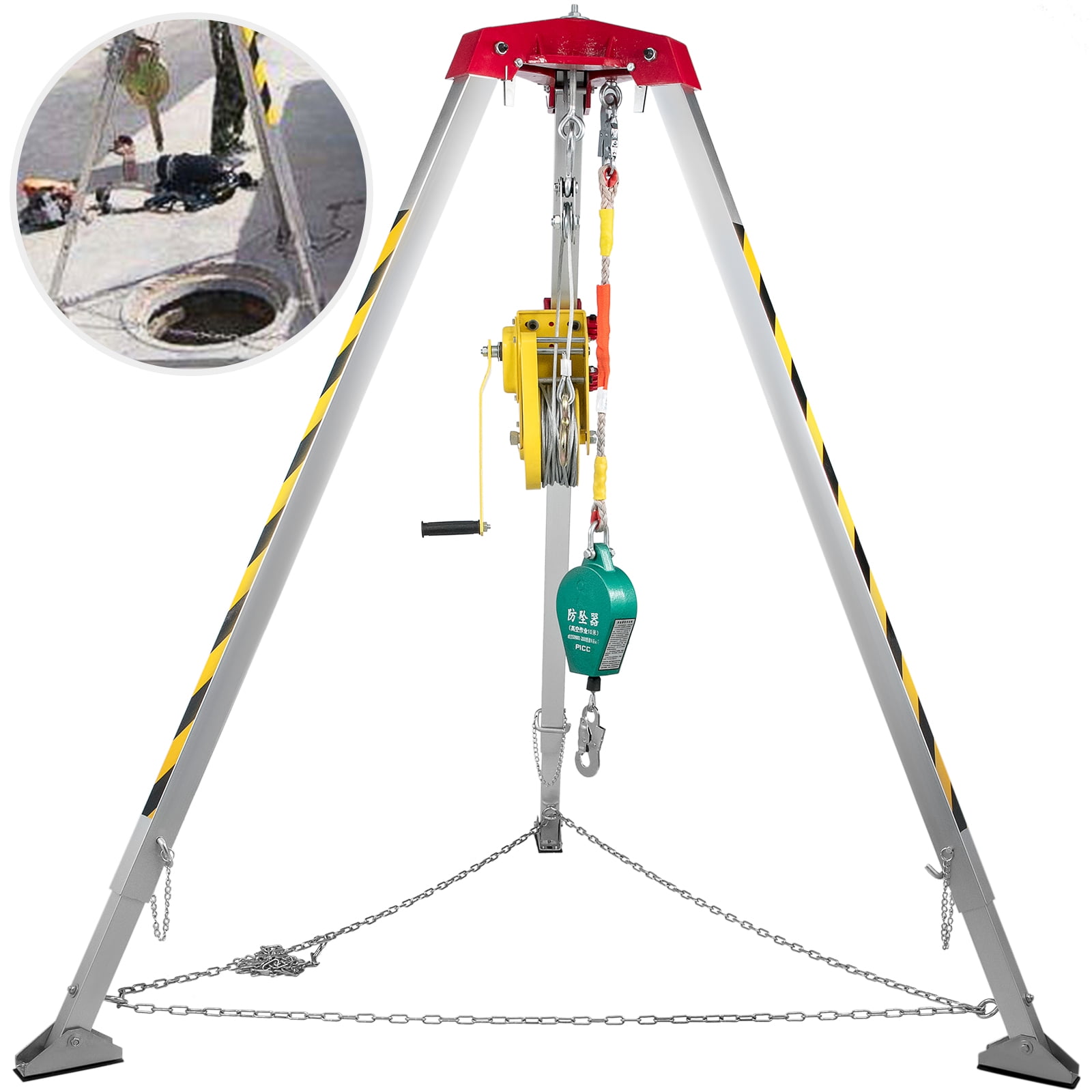 VEVOR Confined Space Tripod with 1200lbs Winch & Chile | Ubuy