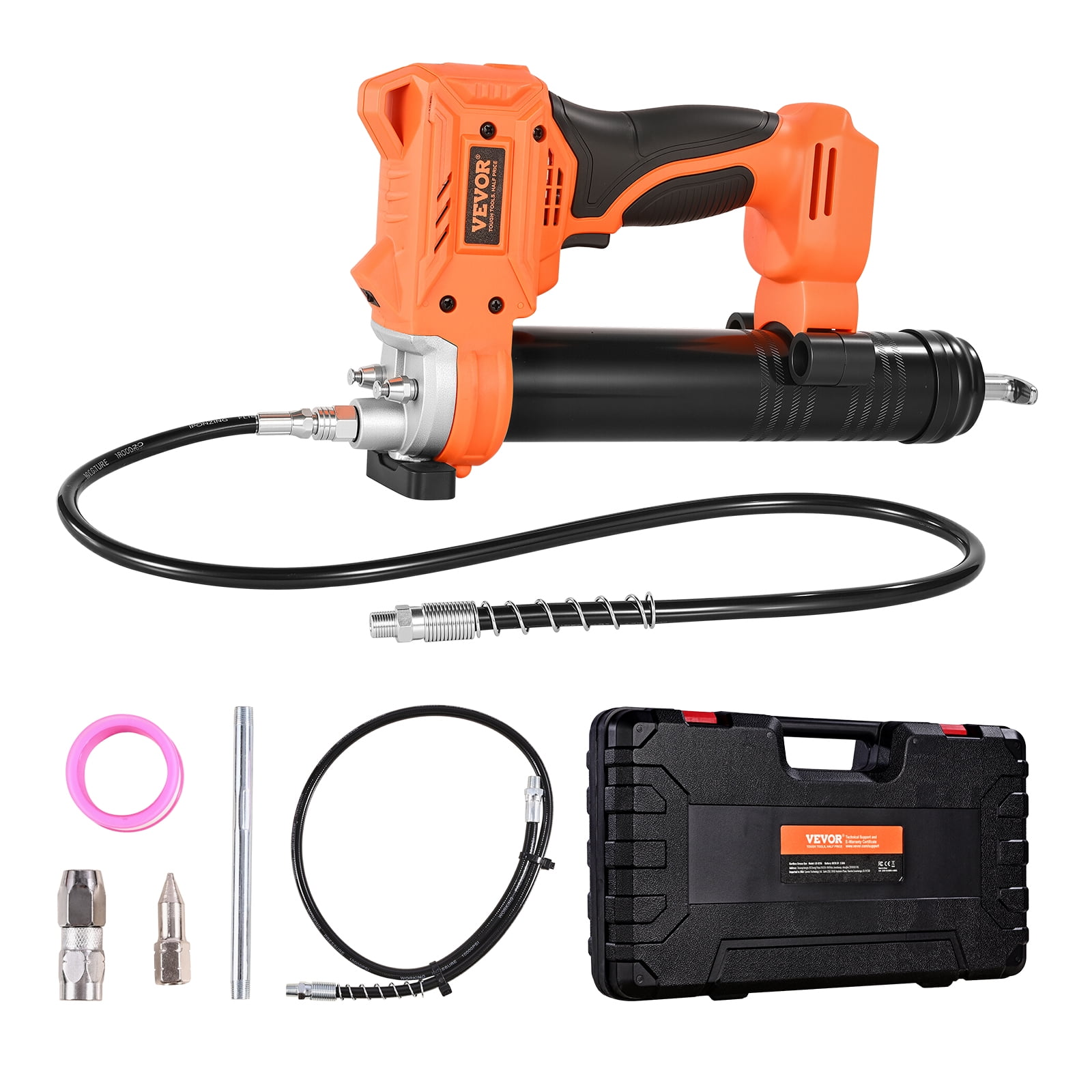 VEVOR Cordless Grease Gun, 8000 PSI Max Pressure, Battery Operated ...