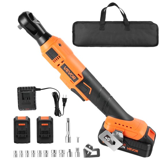 VEVOR Cordless Ratchet Wrench, 3/8 inch Drive, 230 RPM, up to 88 ft-lbs ...