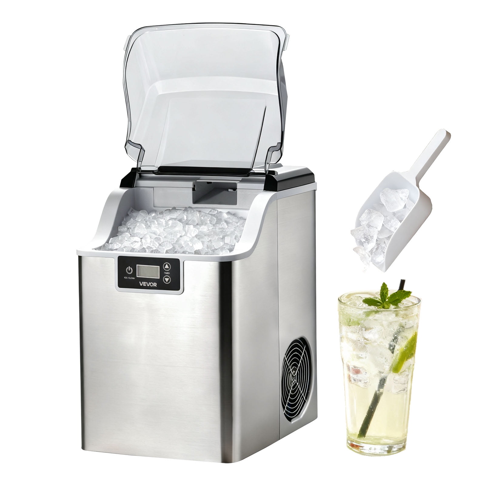 VEVOR Countertop Ice Maker, 44 lbs per Day, Self-Cleaning Portable ...