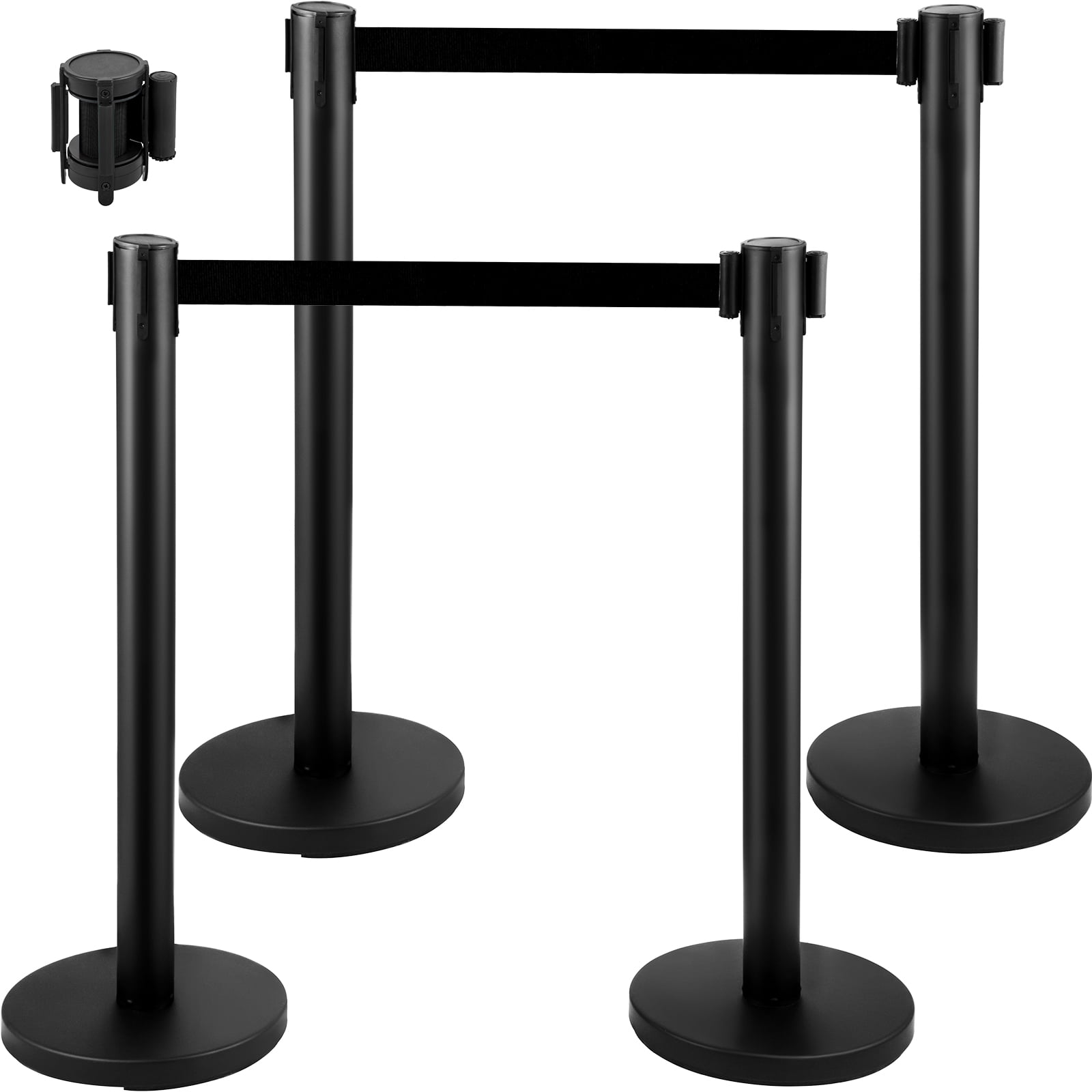 VEVOR Crowd Control Stanchion Set of 4 Pieces , Stanchion Set with 6.6 ...