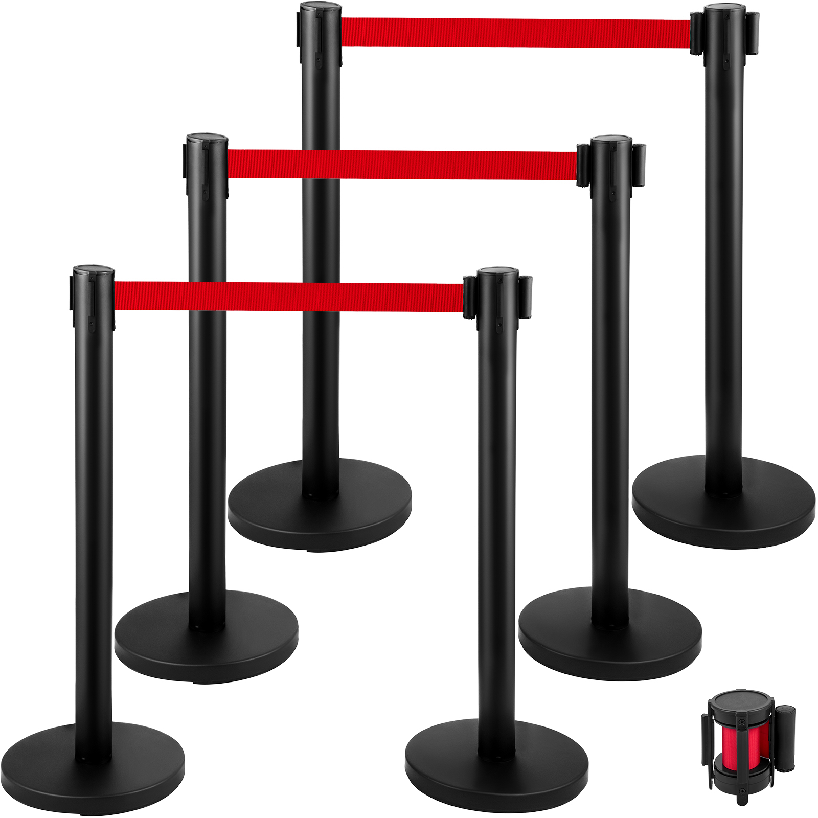US Weight Heavy Duty Premium Steel Stanchion with 7.5-Foot Retractable ...