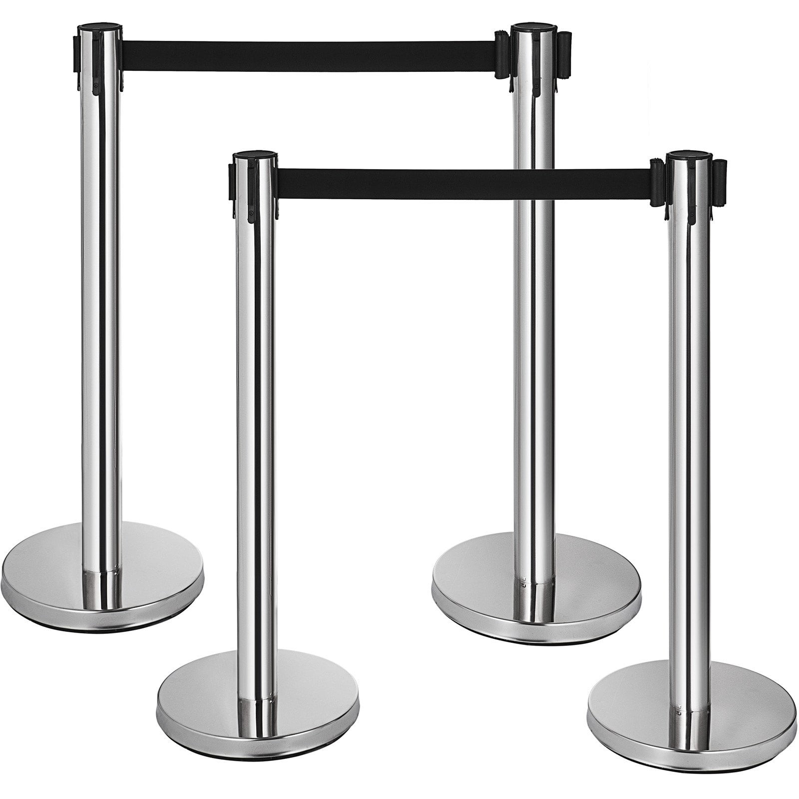 VEVOR Crowd Control Stanchions, 6-Pack with 3 Retractable Belts ...