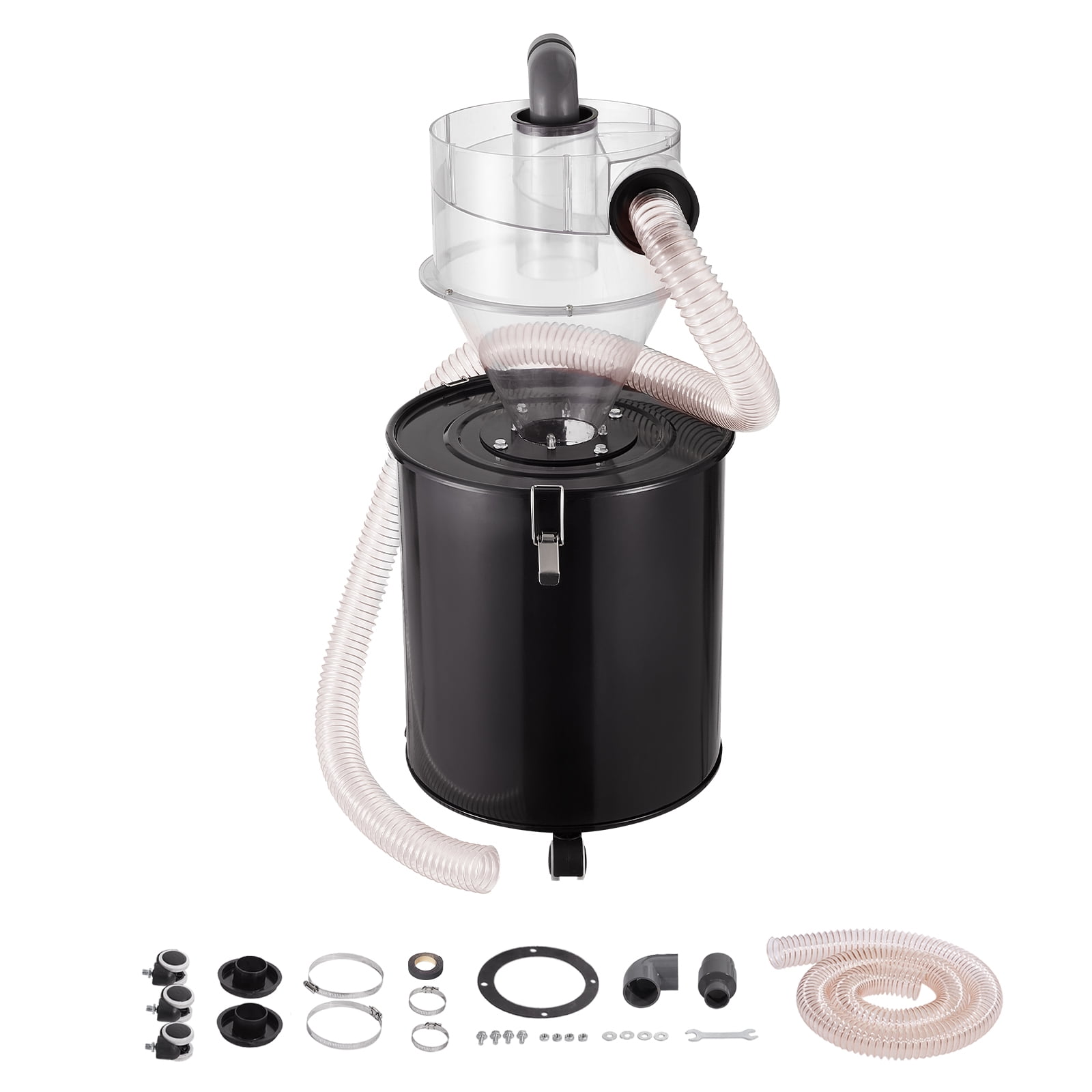 VEVOR Cyclone Dust Separator with Metal Tank, 4" Retrofit Cyclone ...