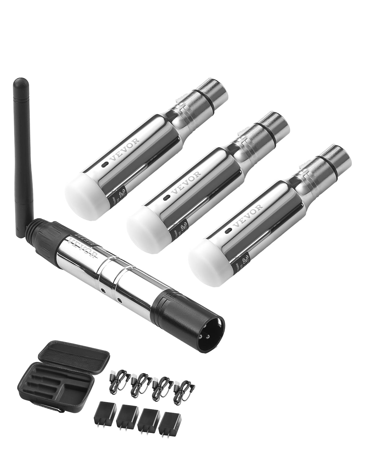 VEVOR DMX Wireless Receiver, 3 Receivers & 1 Transmitter, 2.4G ISM Band ...