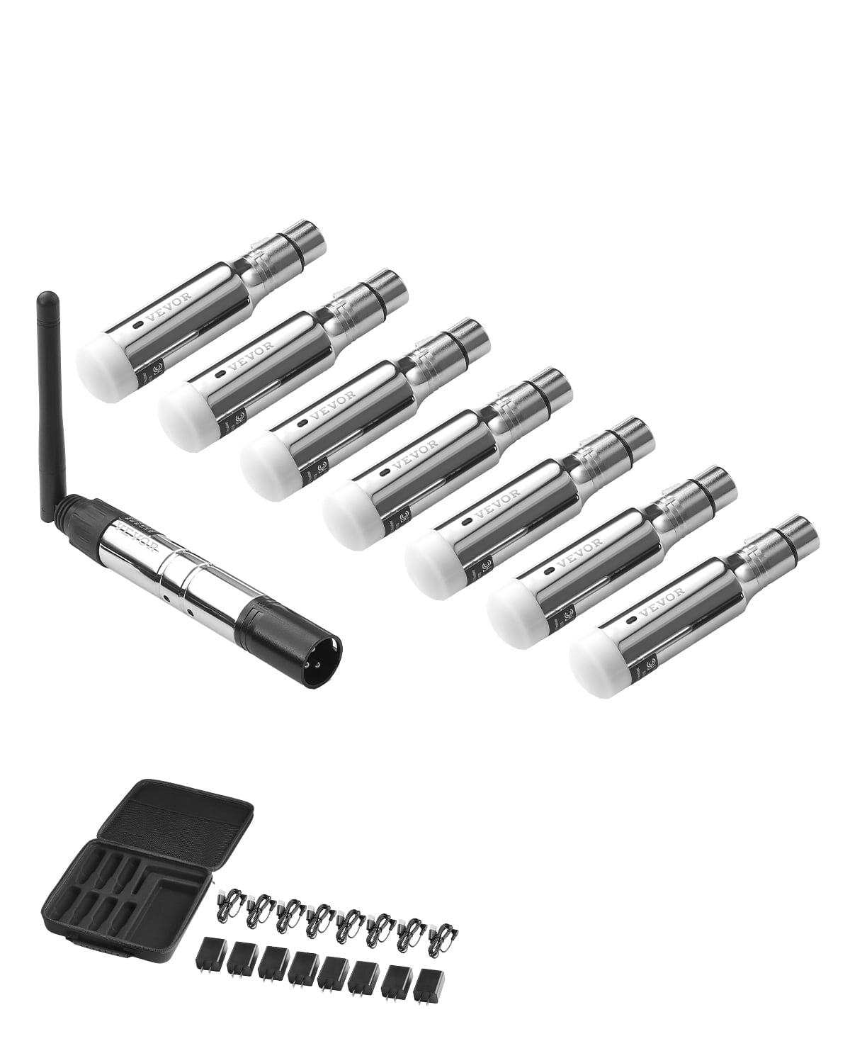 VEVOR DMX Wireless Receiver, 7 Receivers & 1 Transmitter, 2.4G ISM Band ...