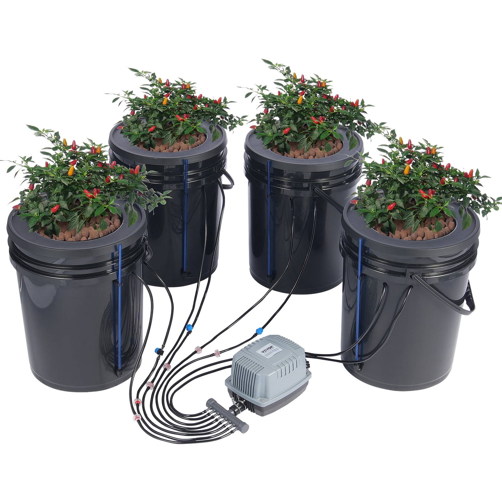 VEVOR DWC Hydroponics Grow System, Hydroponic Growing System with Top Drip Kit, Deep Water ...