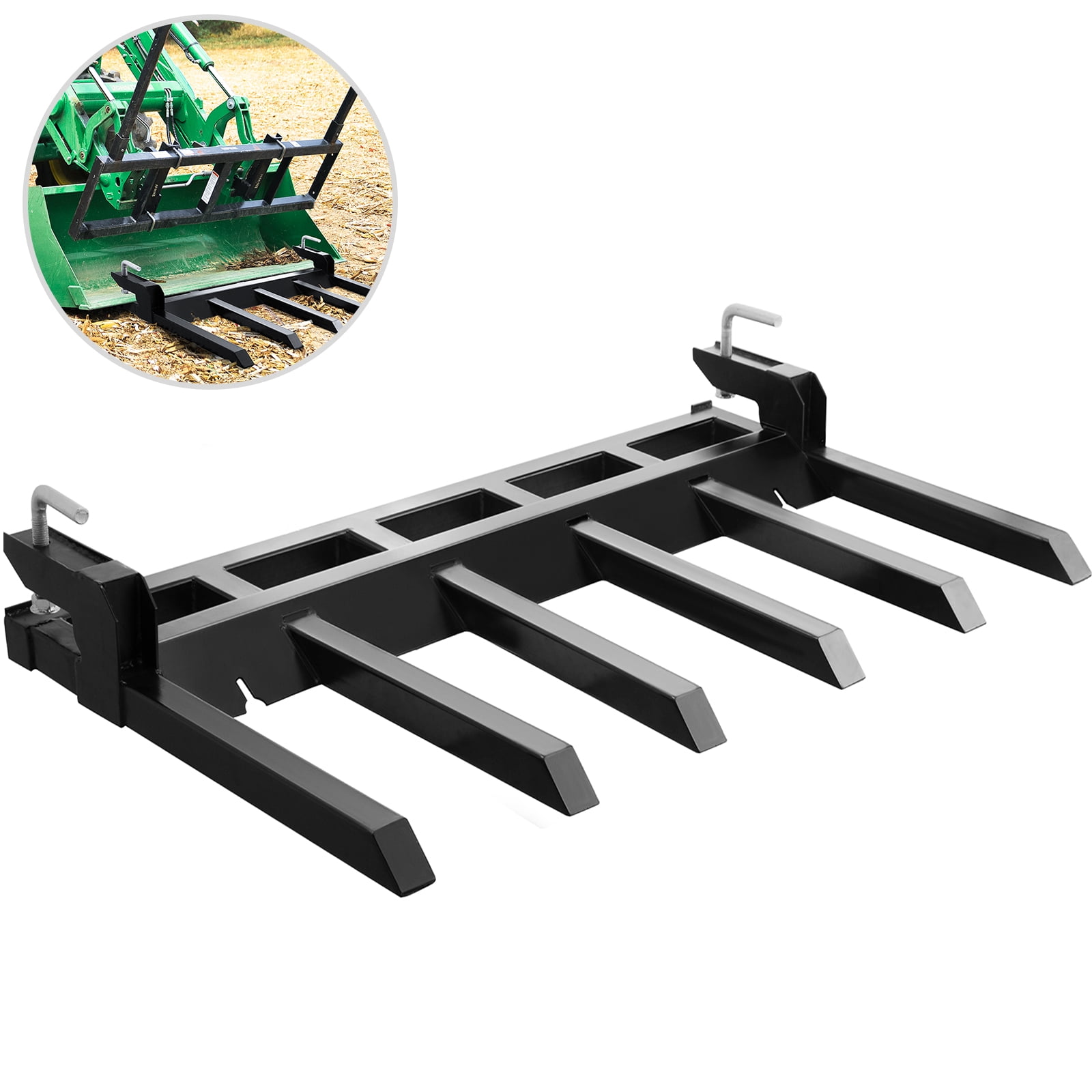 VEVOR Debris Forks for 60 inch Bucket, Clamp-on Forks for Tractor ...