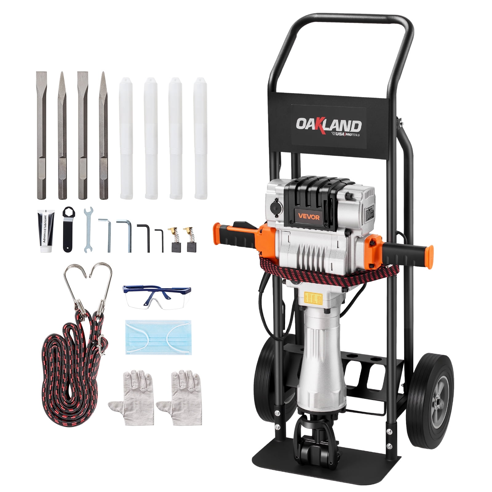 VEVOR Demolition Jack Hammer, 2100 W Powerful Electric Jackhammer, 1650 BPM Concrete Breaker ...