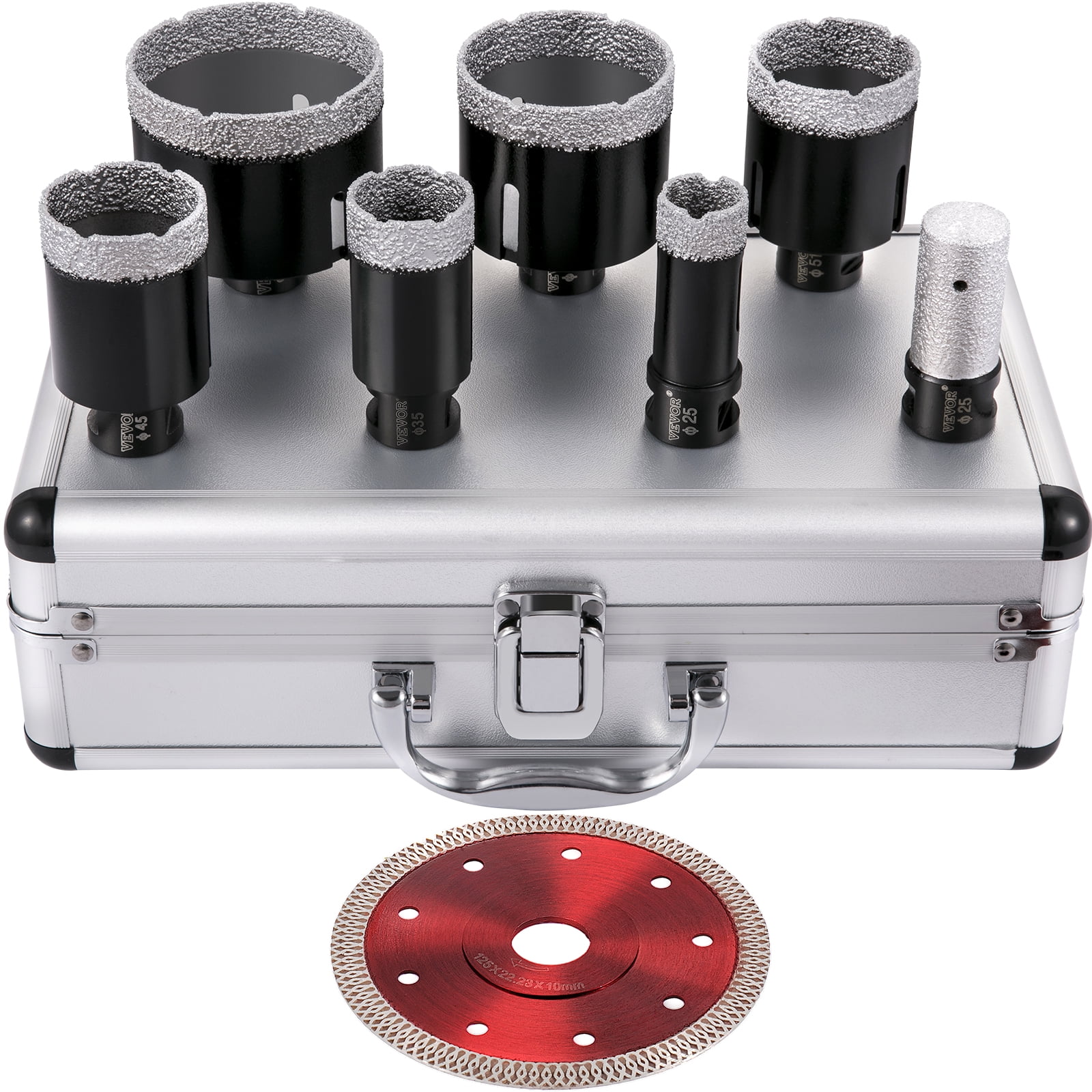 VEVOR Diamond Drill Bits 7PCS Diamond Hole Saw 25/35/45/51/65/76mm Tile ...