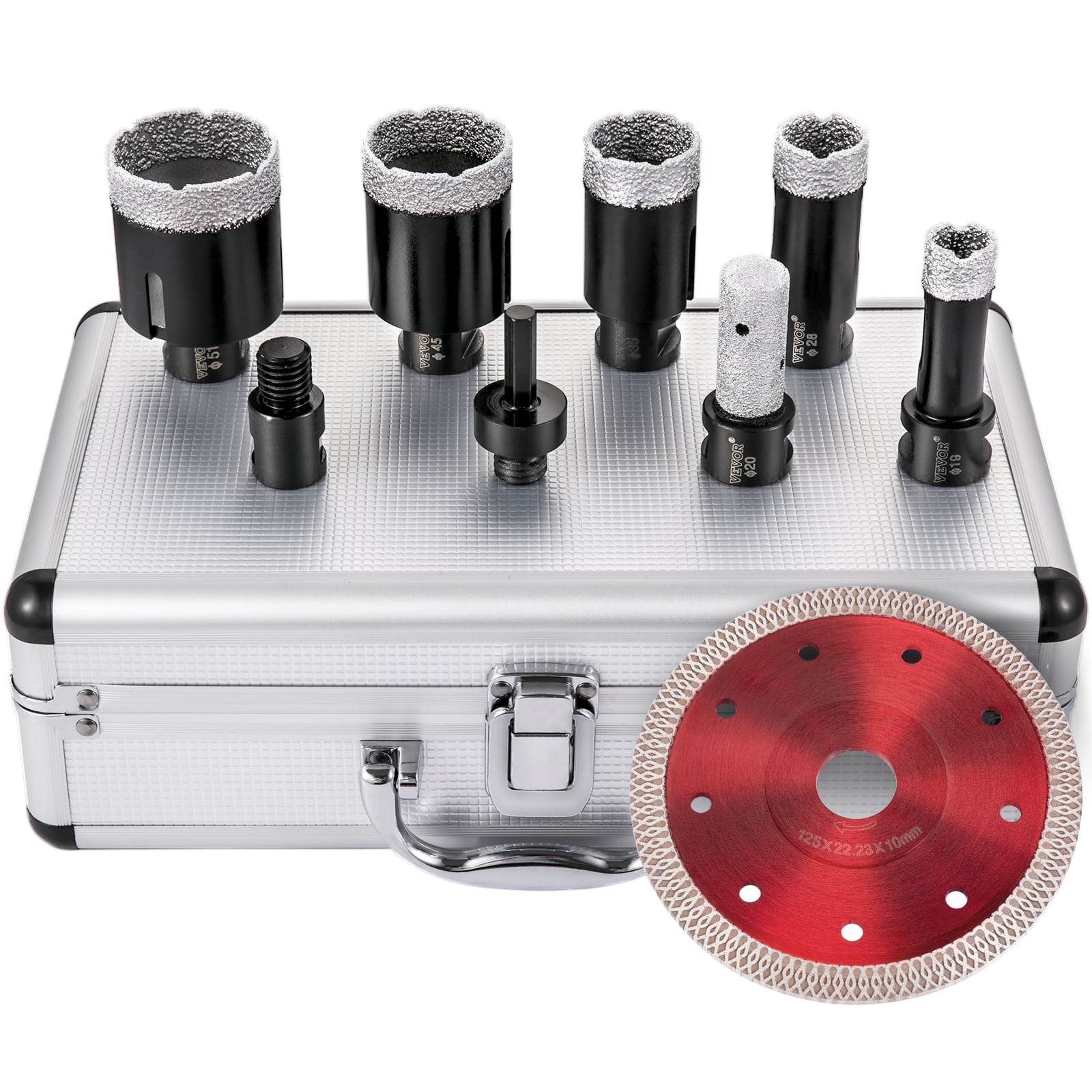 Free Shipping! VEVOR Diamond Drill Bits 8PCS Diamond Hole Saw 3/4"-2"Tile Hole Saw Kit Brazed ...