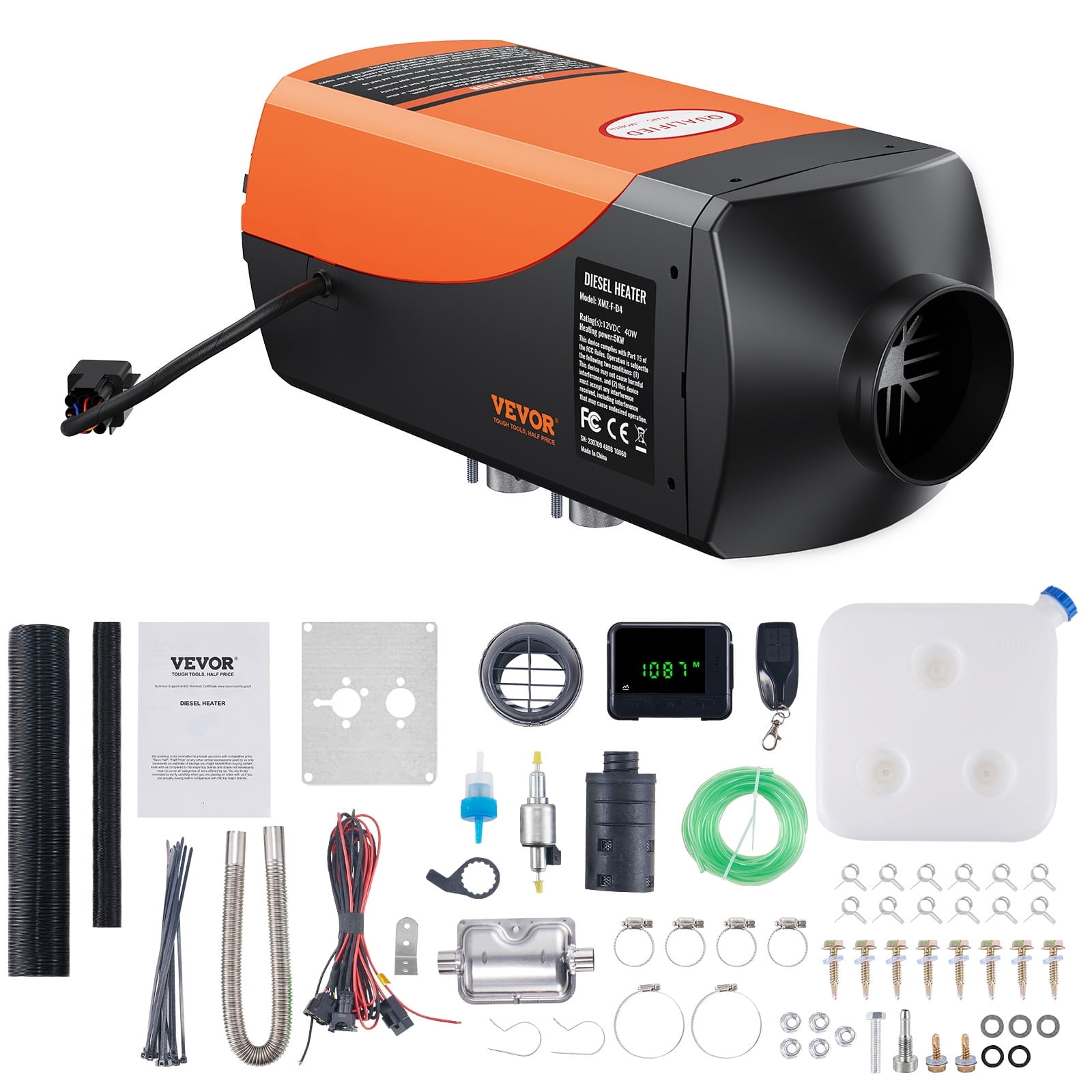 VEVOR Diesel Air Heater, 12V 8KW Diesel Heater with Remote Control and ...