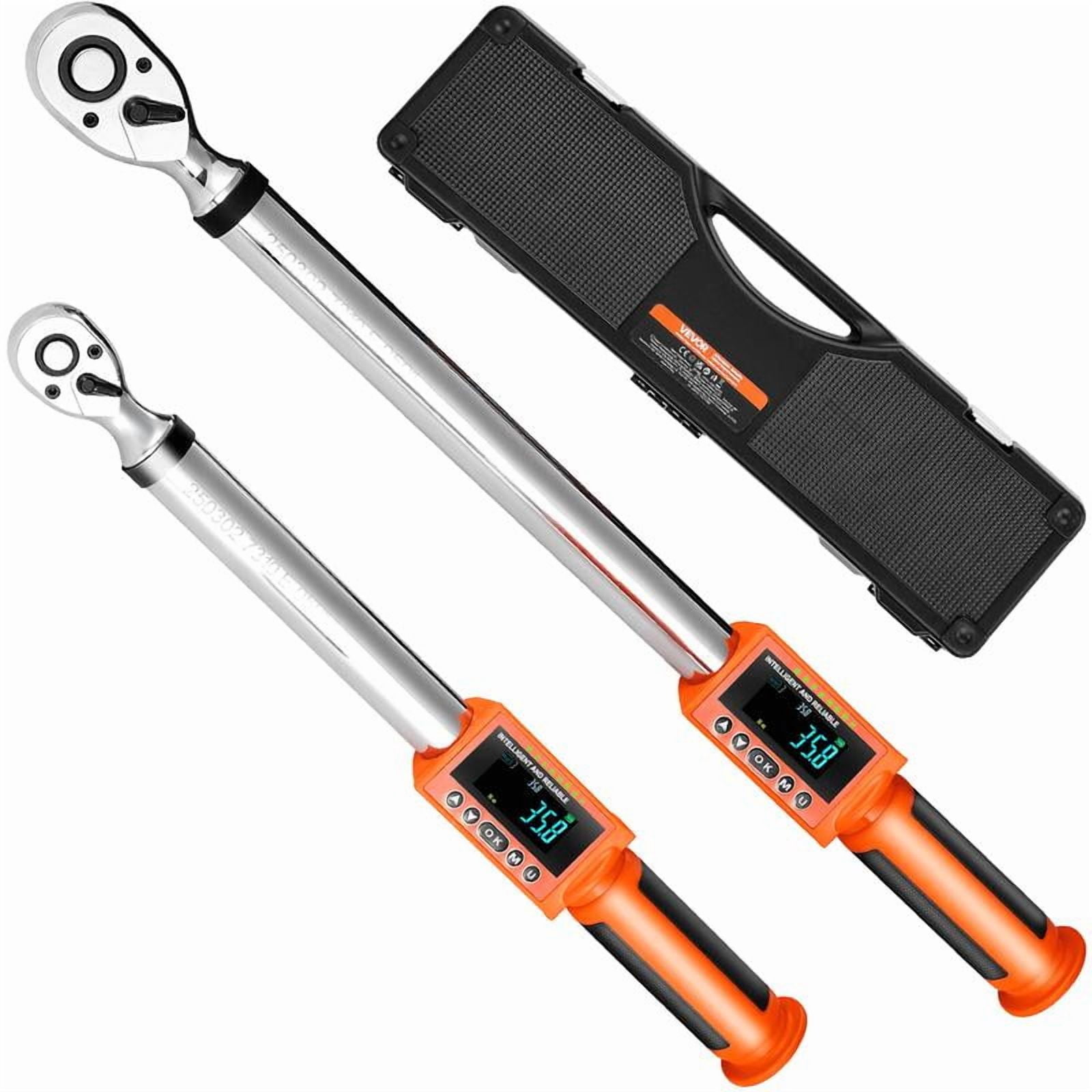 VEVOR Digital Torque Wrench Set 2 Pieces 1/2 3/8 Inch Drive 72-Tooth ...