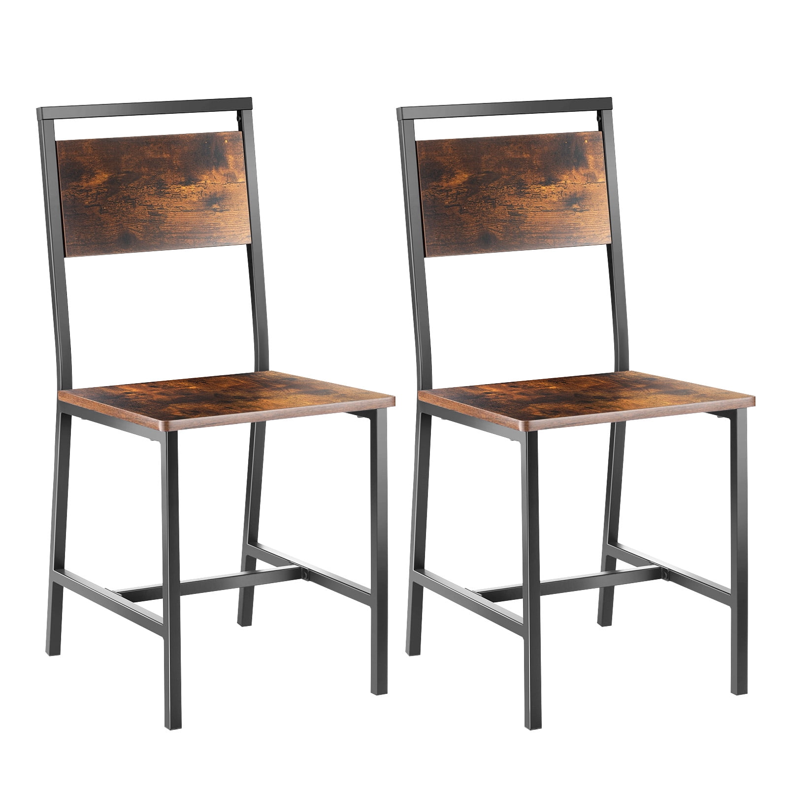 VEVOR Dining Chairs Set of 2, Wooden Table Chairs with Metal Frame and ...