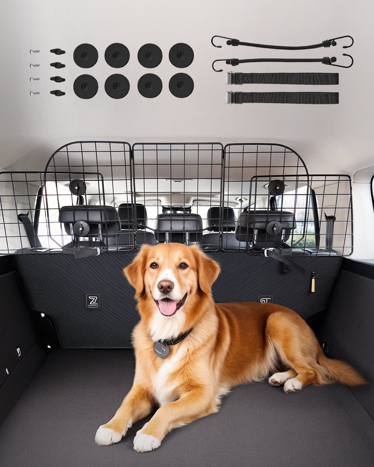 VEVOR Dog Car Barrier, 38.5in.-61.6in. Adjustable Car Divider for Trunk ...