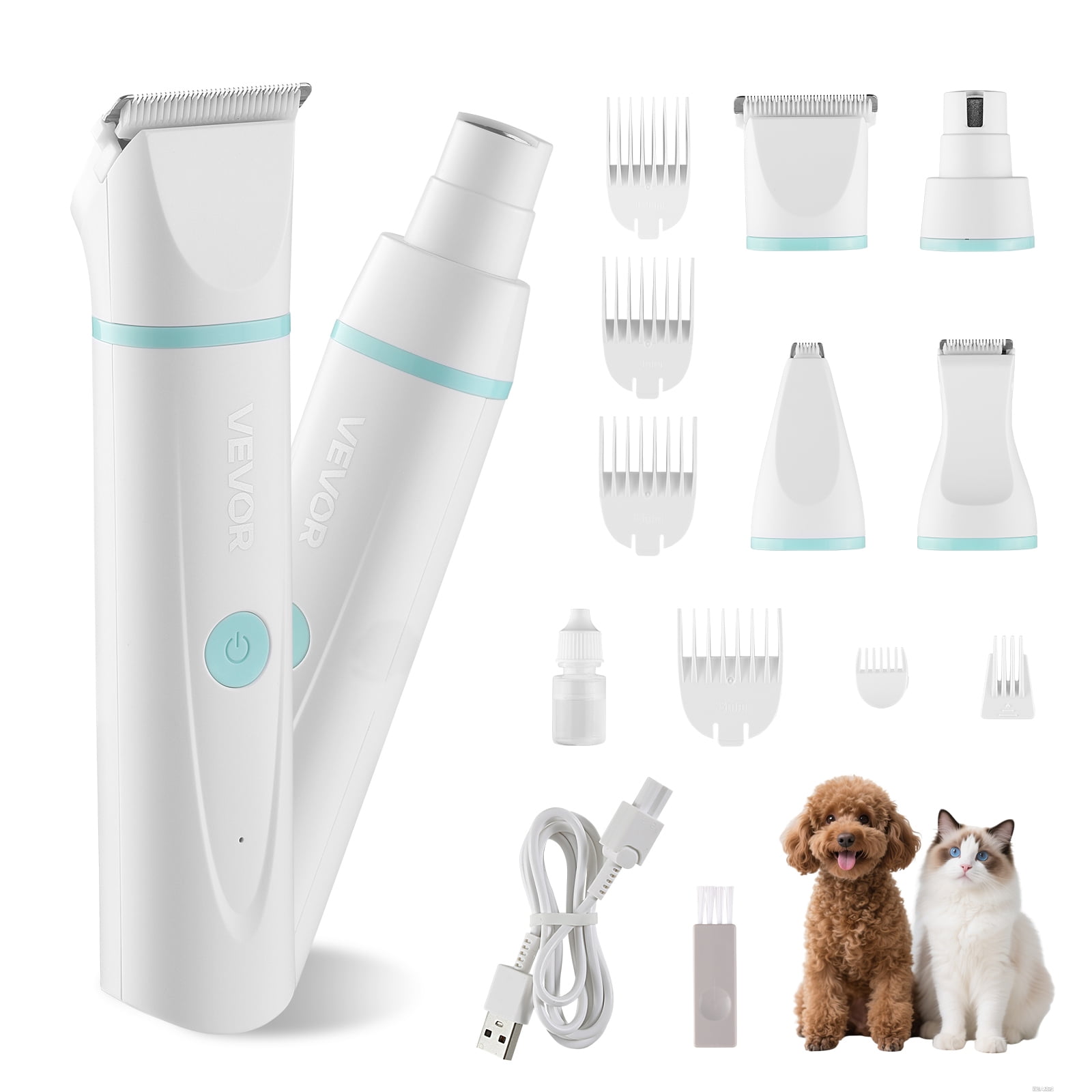 VEVOR Dog Clippers for Grooming, 4 in 1 Dog Grooming Kit, Low Noise ...
