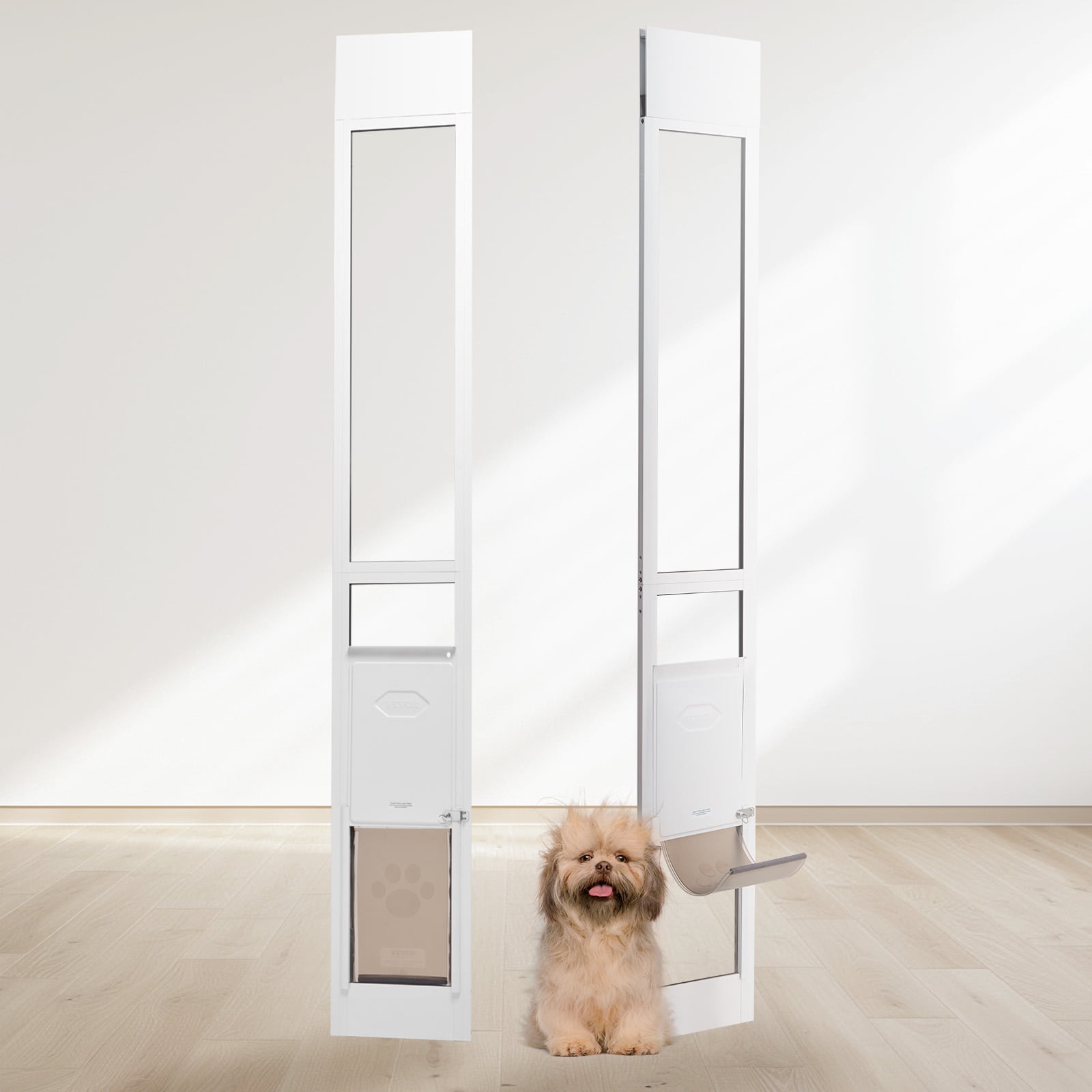 VEVOR Dog Door for Sliding Glass Door,75 7/8"-80 11/16" Adjustable ...