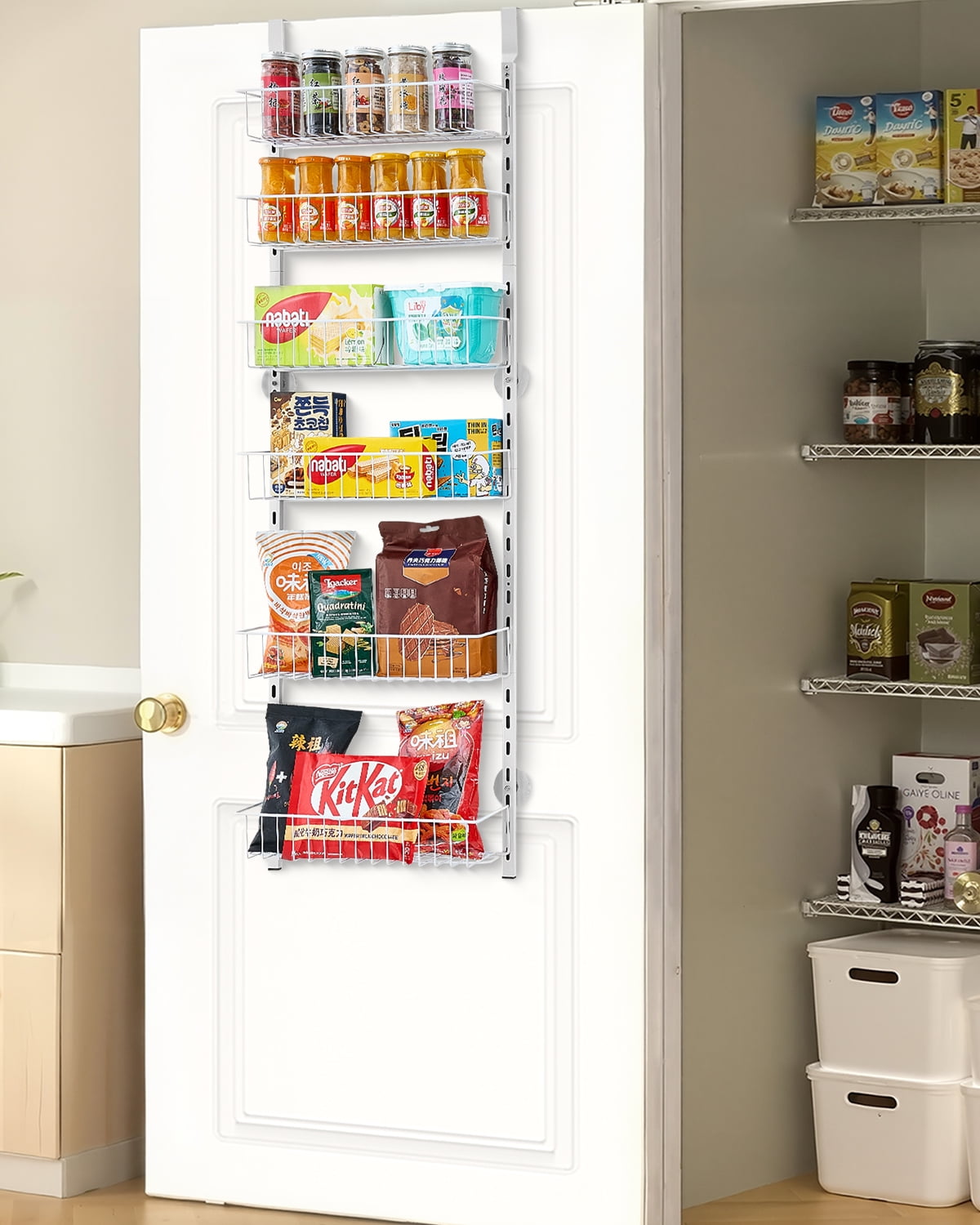 VEVOR Over the Door Pantry Organizer, 6-Tier Pantry Organization and ...