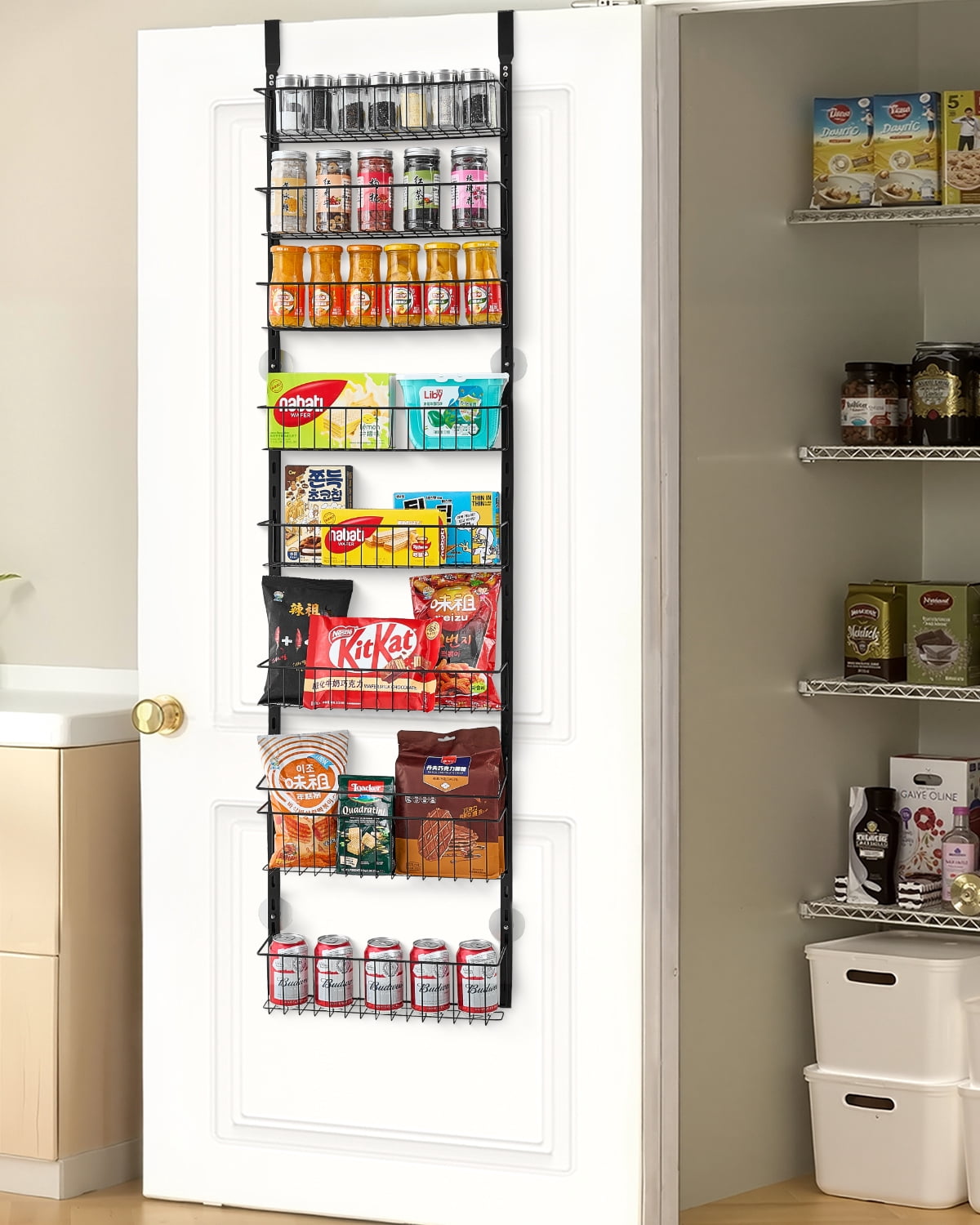 VEVOR Over the Door Pantry Organizer, 8-Tier Pantry Organization and ...