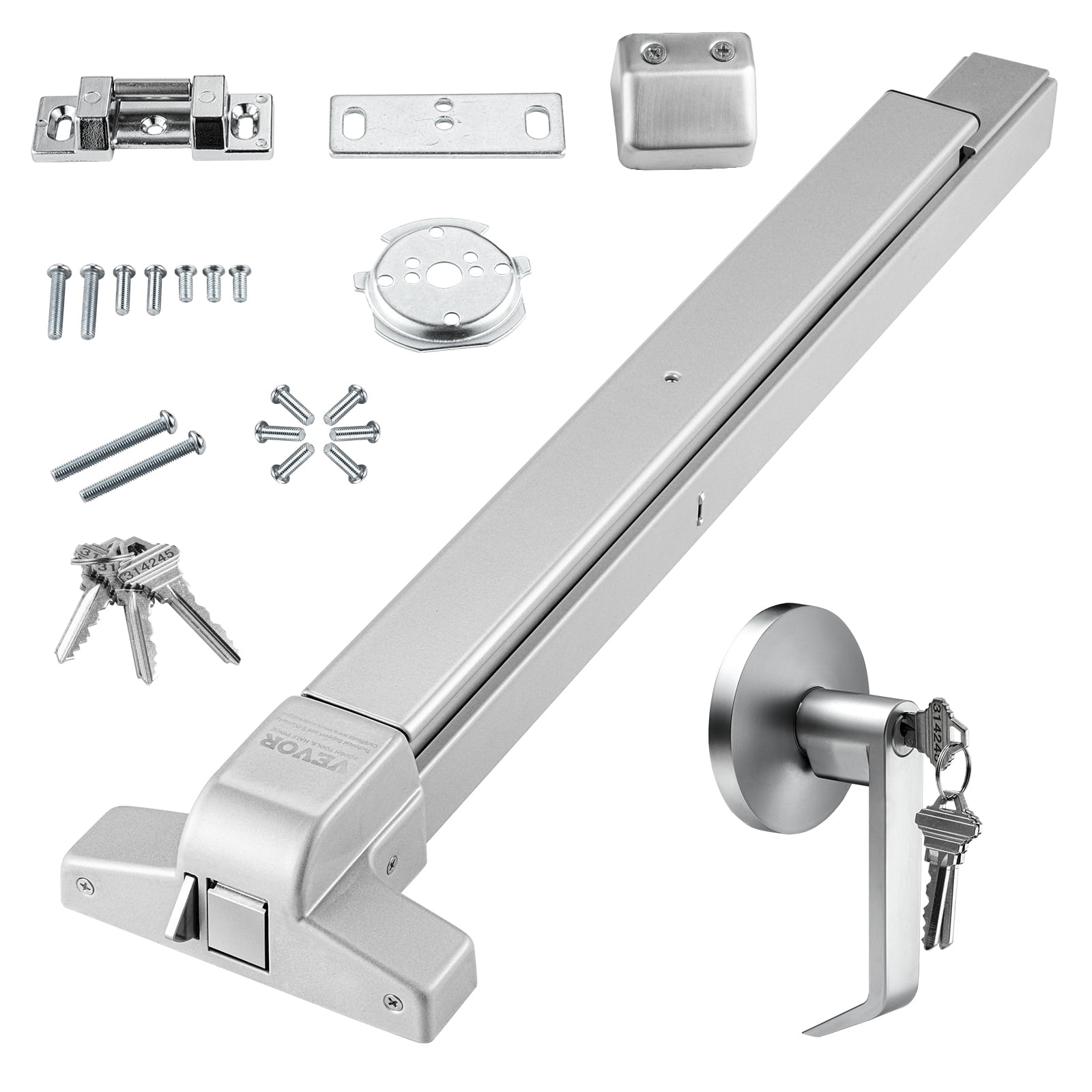 VEVOR Door Push Bar Panic Exit Device, 31” Stainless Steel Commercial ...