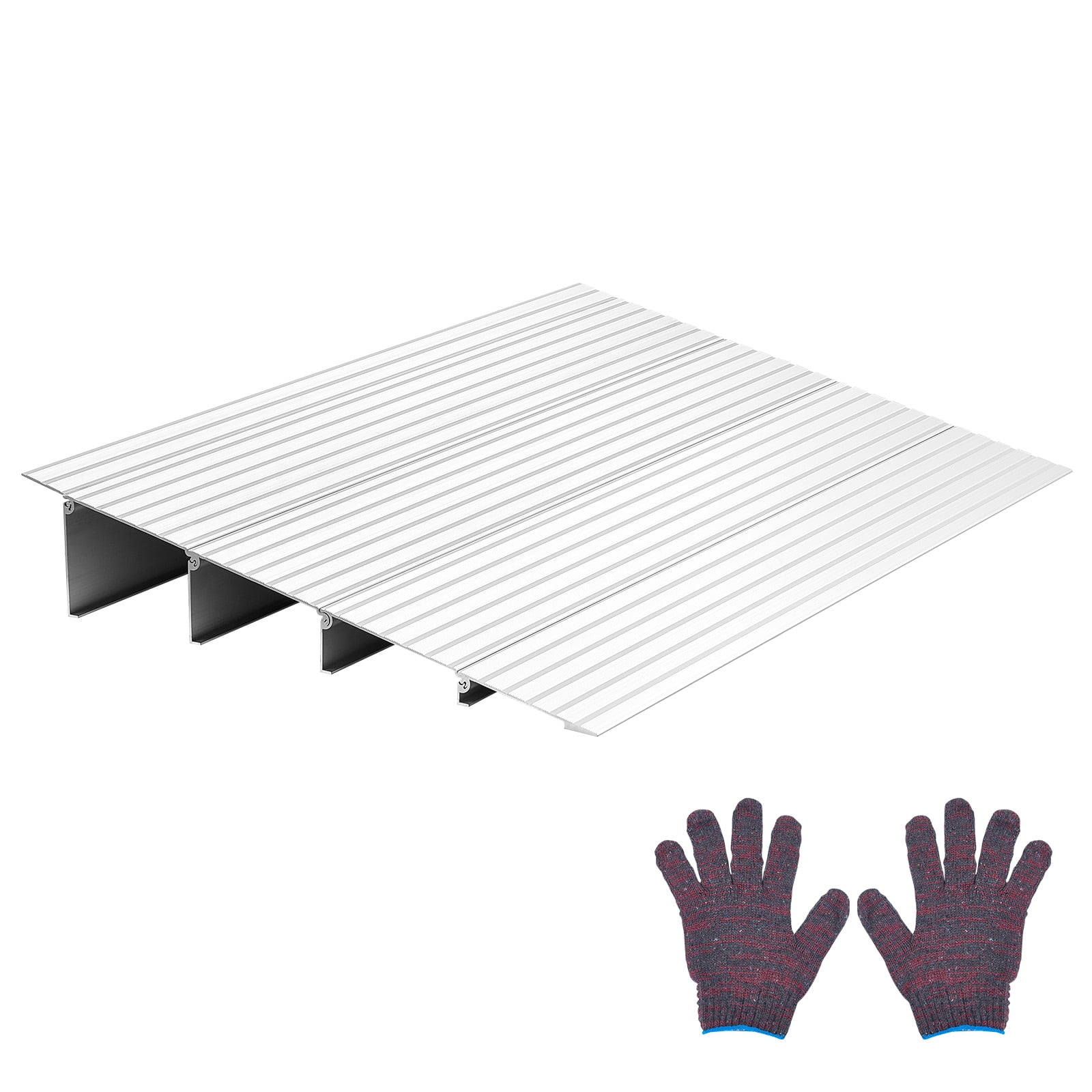 VEVOR Door Threshold Ramp, 4 inch Rise, Aluminum Alloy Threshold Ramp ...