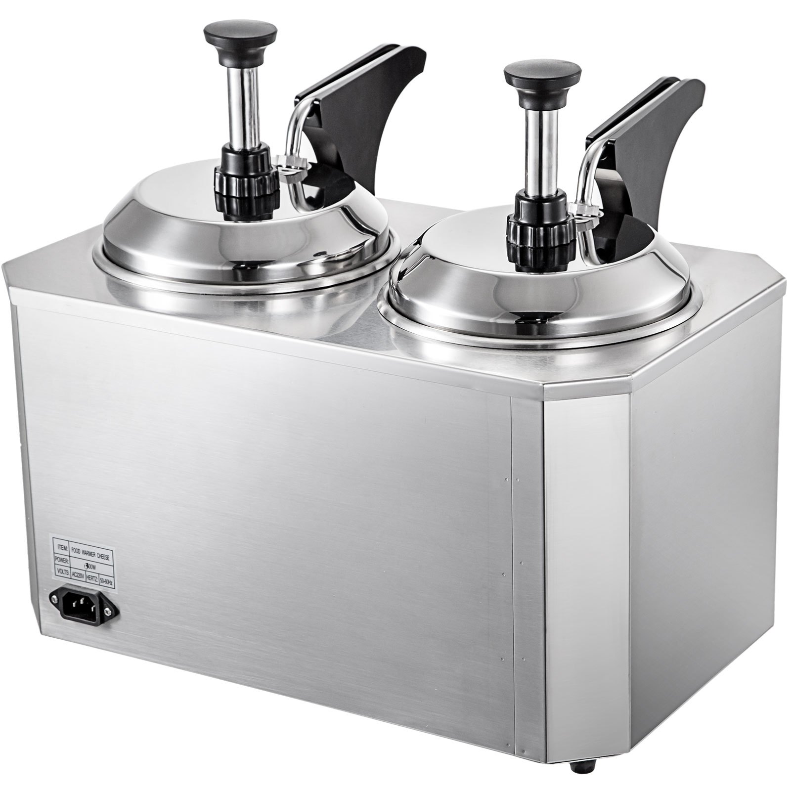 VEVOR Double Cheese Dispenser Pump (5.3qt) - Hot Fudge Warmer 1300W ...