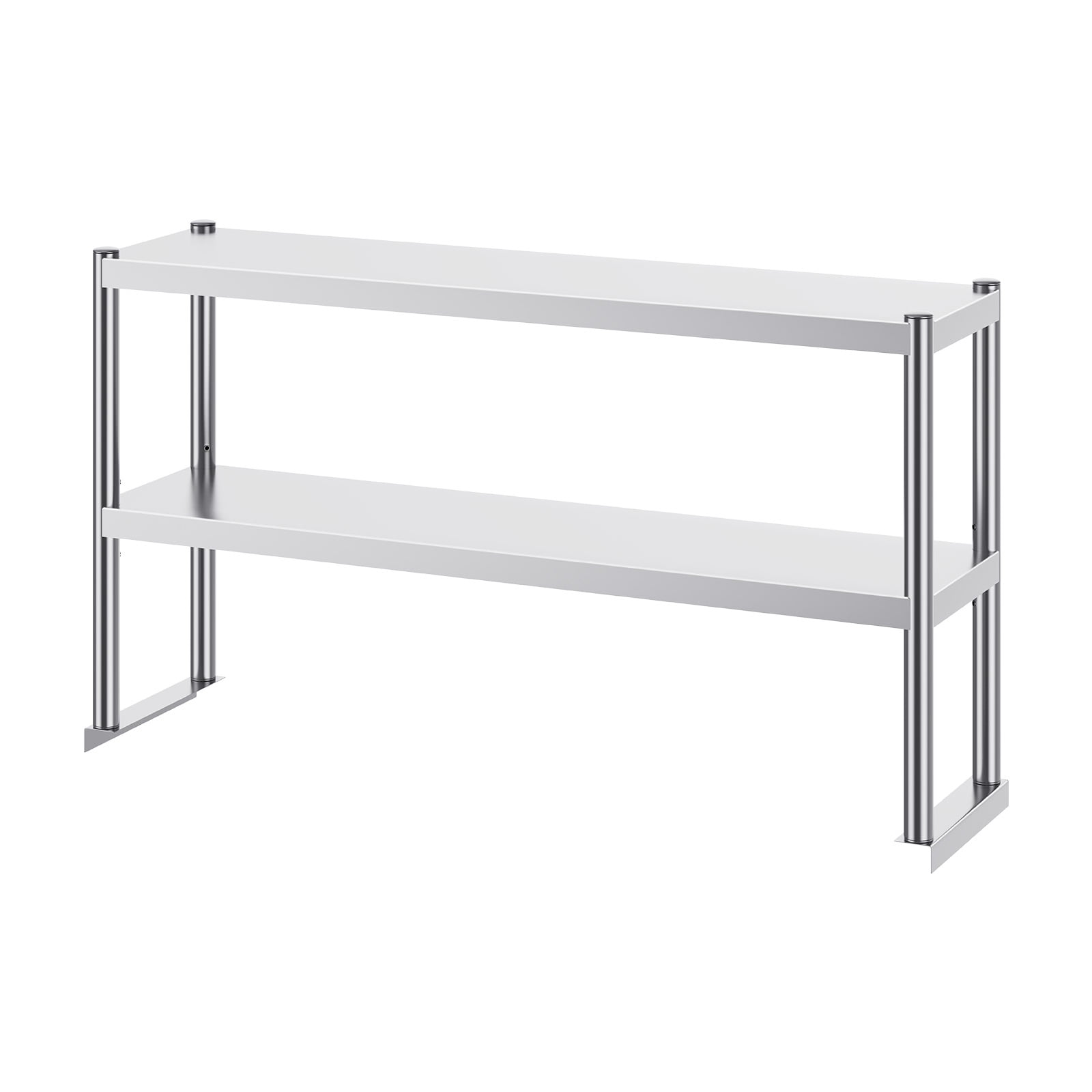 VEVOR Double Overshelf, Double Tier Stainless Steel Overshelf, 12 x 72 ...