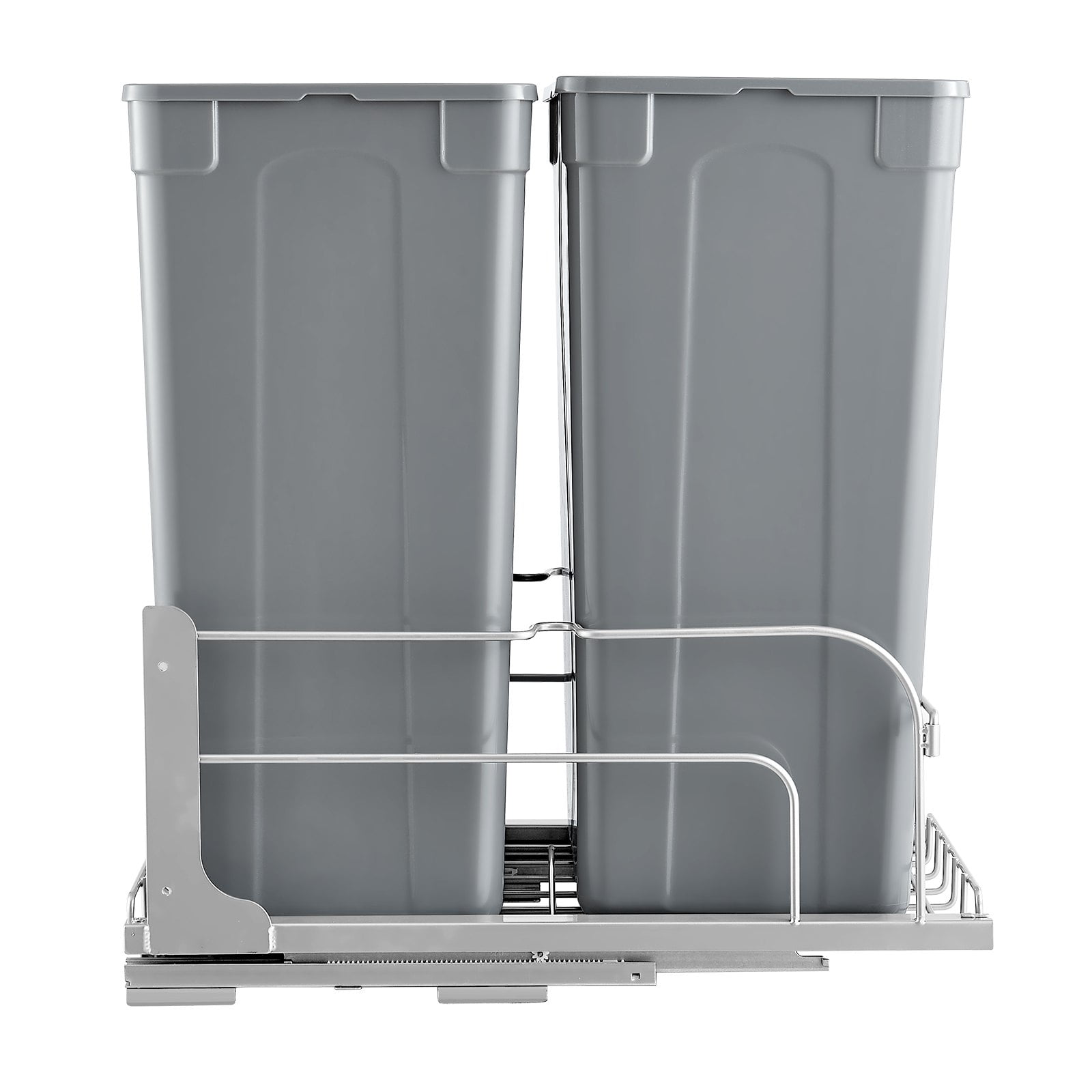 VEVOR Double Pull-Out Waste Container, 50Qt x 2 Kitchen Trash Cans with ...