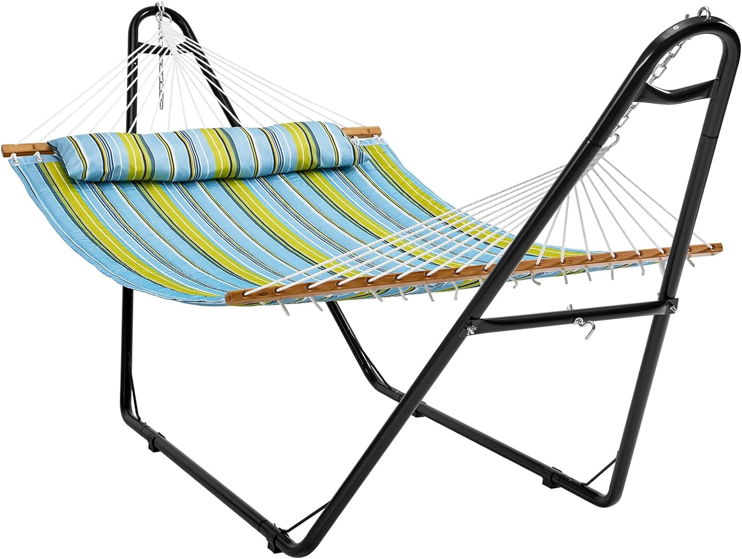 Double Quilted Fabric Hammock with Universal Steel Stand, 2 Person ...