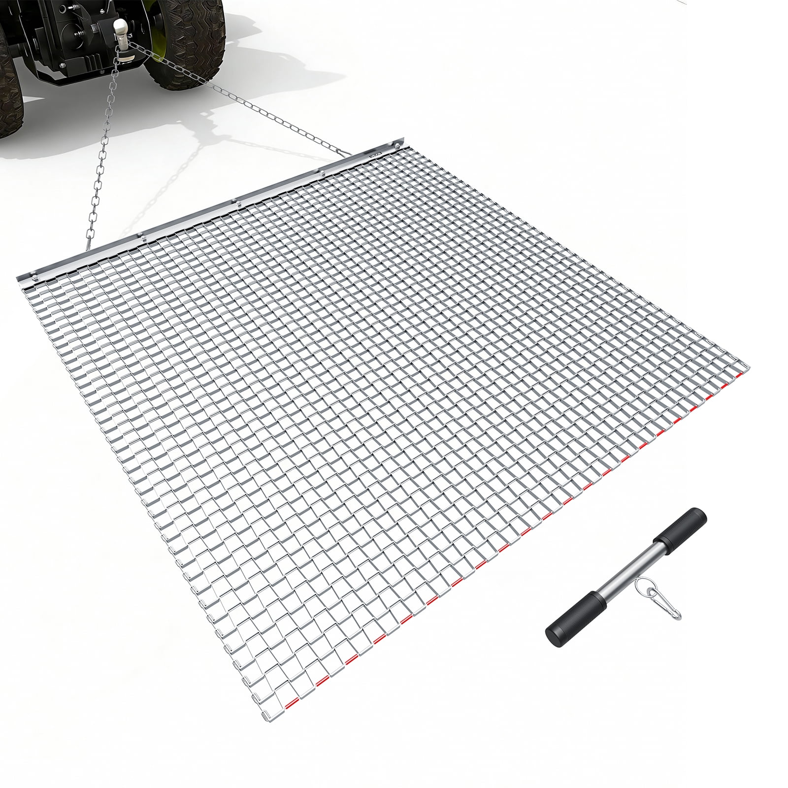 VEVOR Drag Harrow, 4 x 4 ft, High-Efficiency Chain Harrow Rake, ATVs ...
