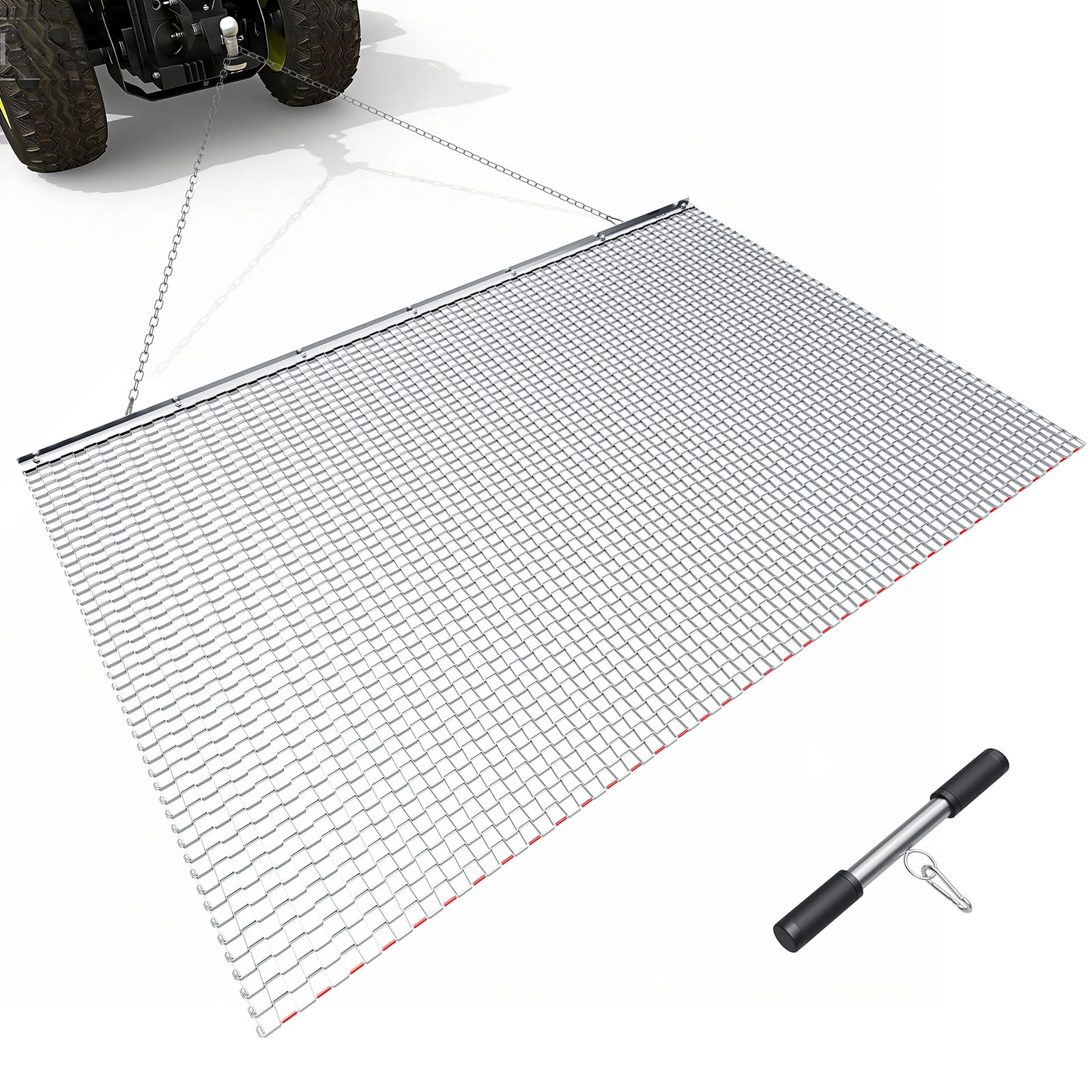 VEVOR Drag Harrow, 6.6 x 4 ft, High-Efficiency Chain Harrow Rake, ATVs ...
