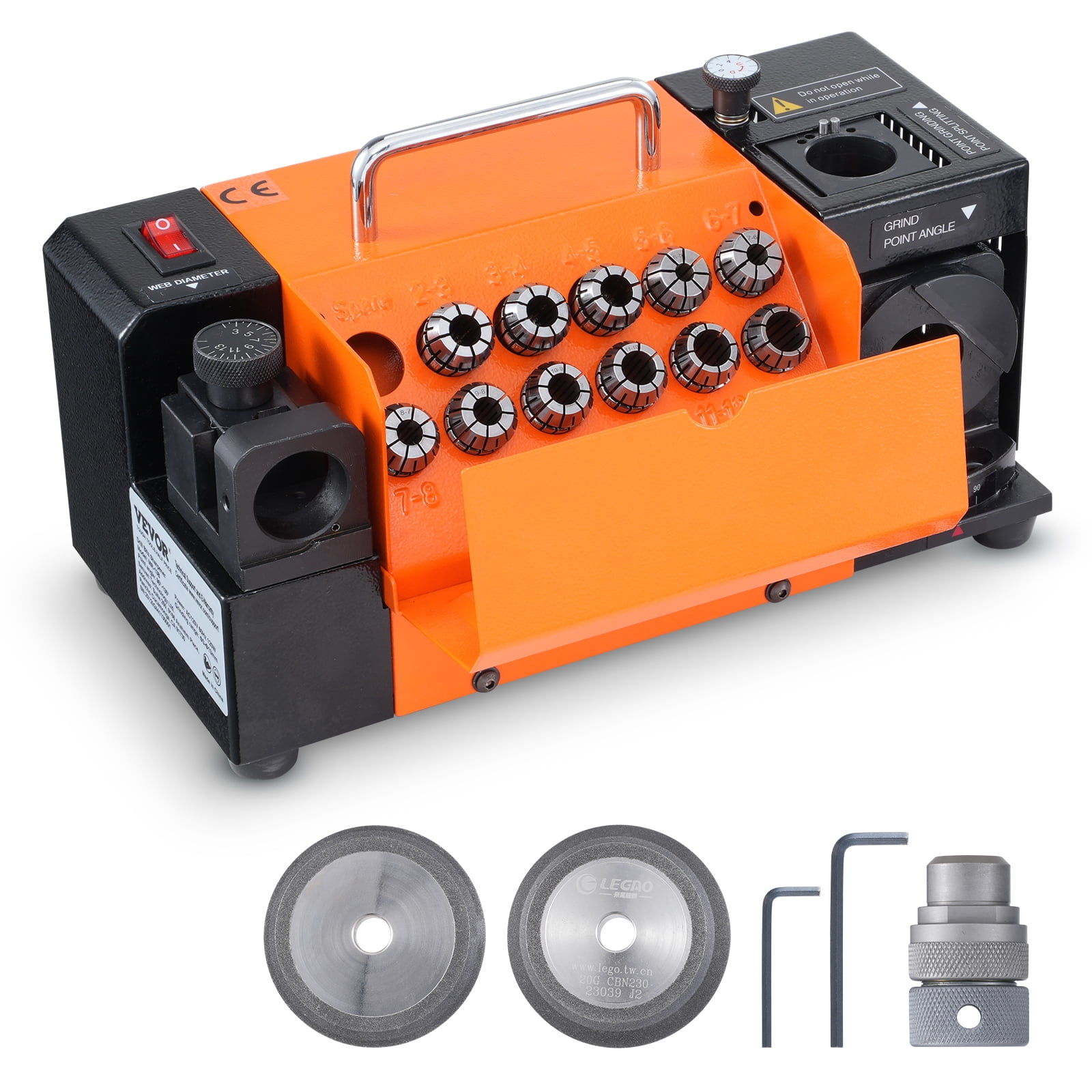 VEVOR Drill Bits Sharpener, 3-13mm Drill Bits Grinder Sharpener, Lip ...
