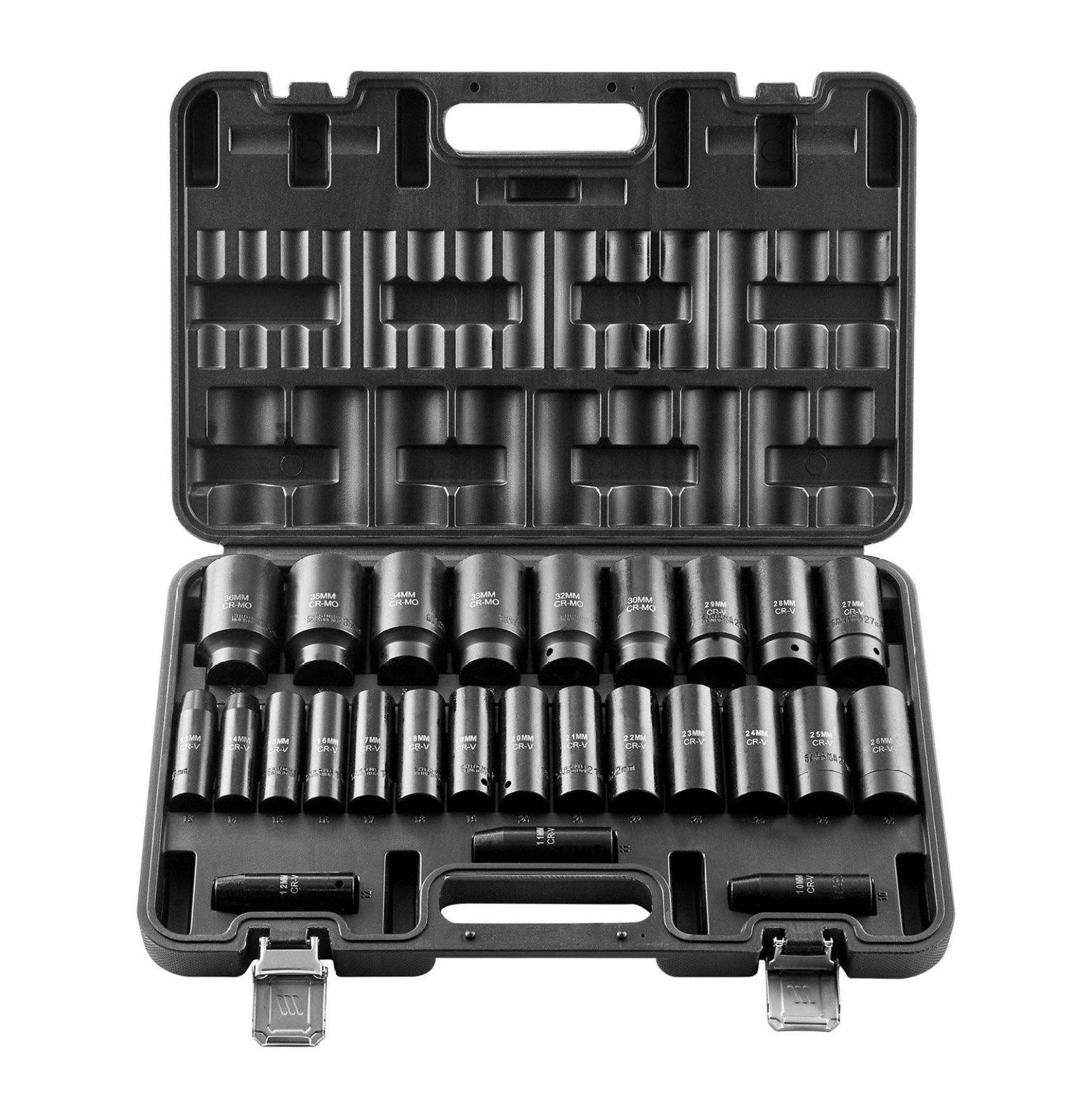Drive Impact Socket Set 1/2" 26 Piece Deep Sockets Set Metric 11mm ...