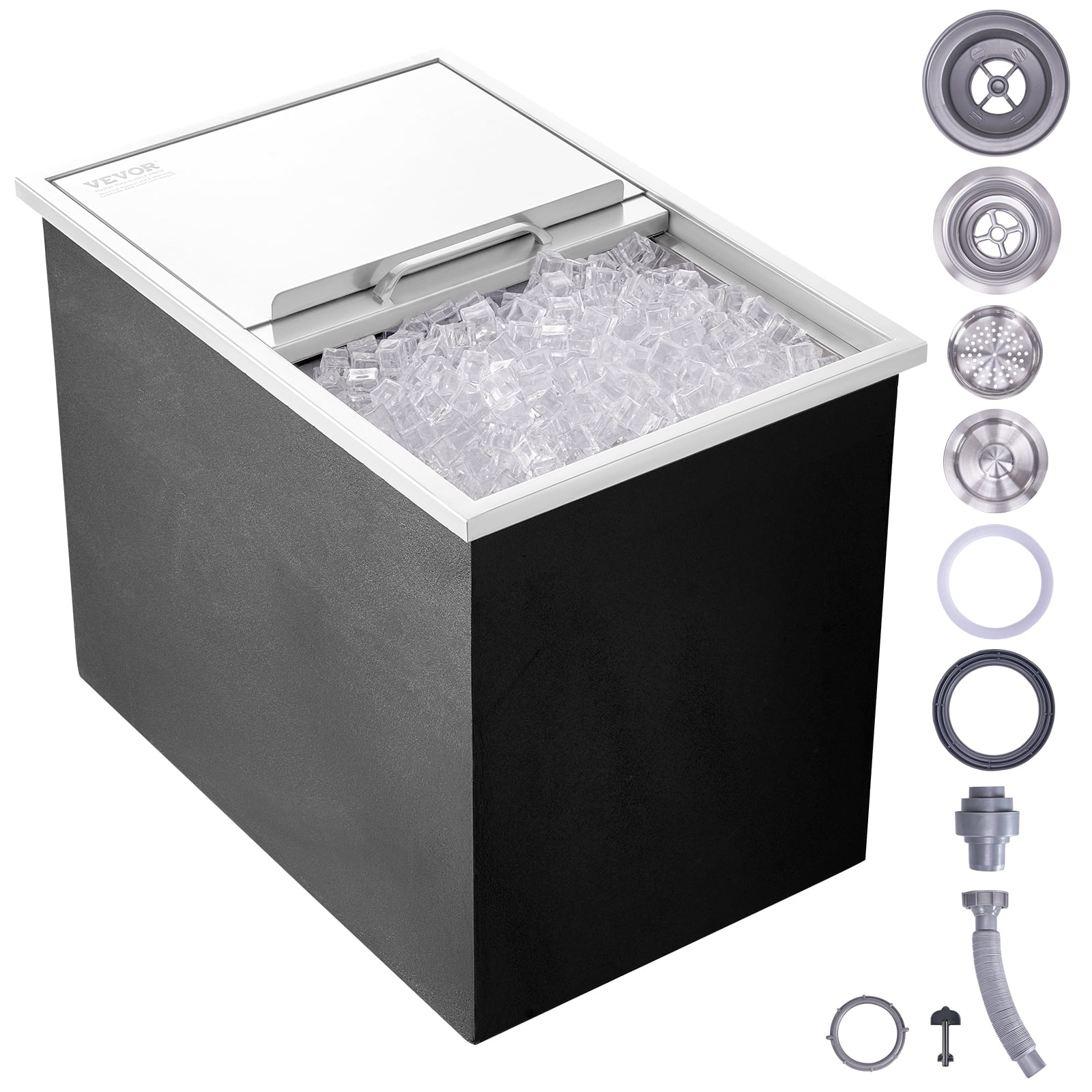 VEVOR Drop In Ice Chest 27L x 18W x 21H inches with Sliding Cover 304 ...