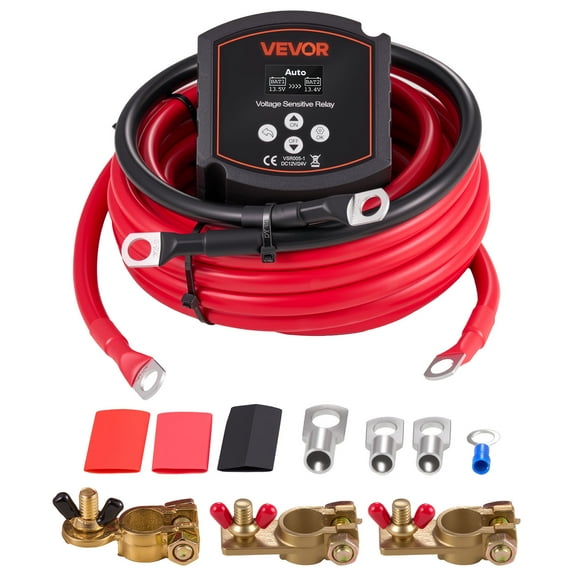 VEVOR Dual Battery Isolator Kit, 12V 300 Amp, Manual and Automatic VSR ...