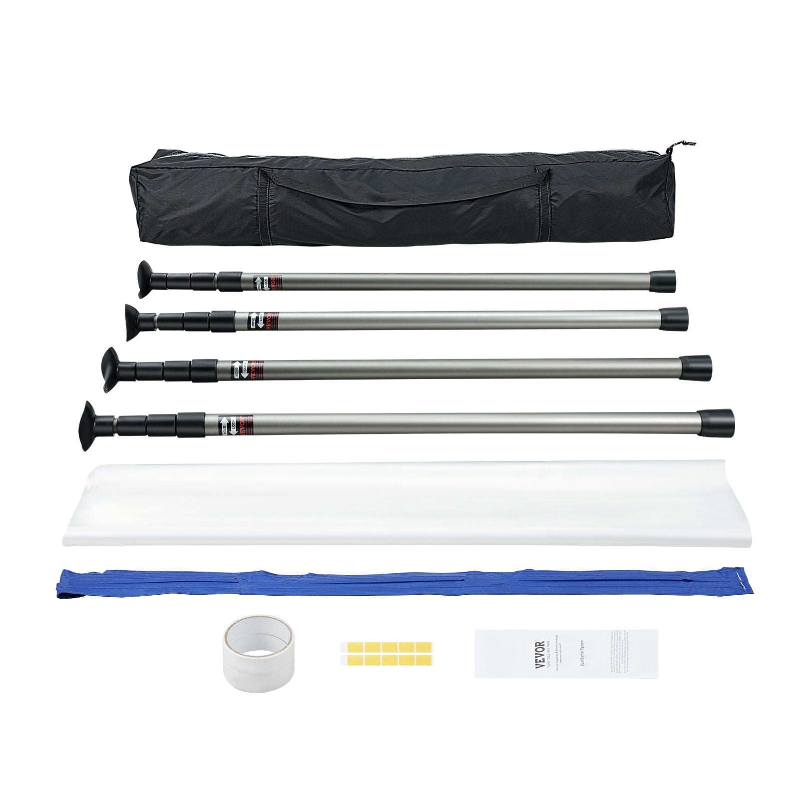 VEVOR Dust Barrier Poles,Carry Bag and Plastic Film, for Interior ...