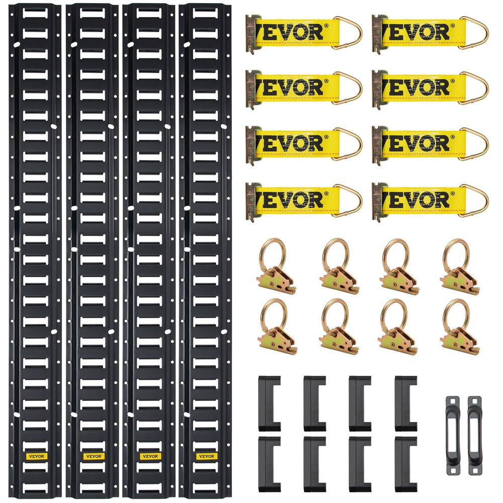 VEVOR E Track Tie-Down Rail Kit, 30PCS 5FT E-Tracks Set Includes 4 ...